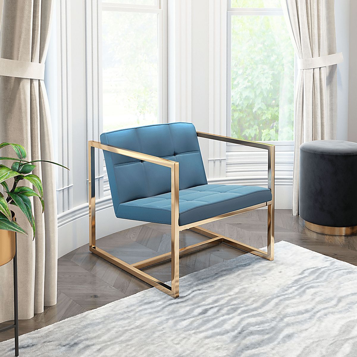 Stellary Blue Polyester Fabric Accent Chair | Rooms to Go