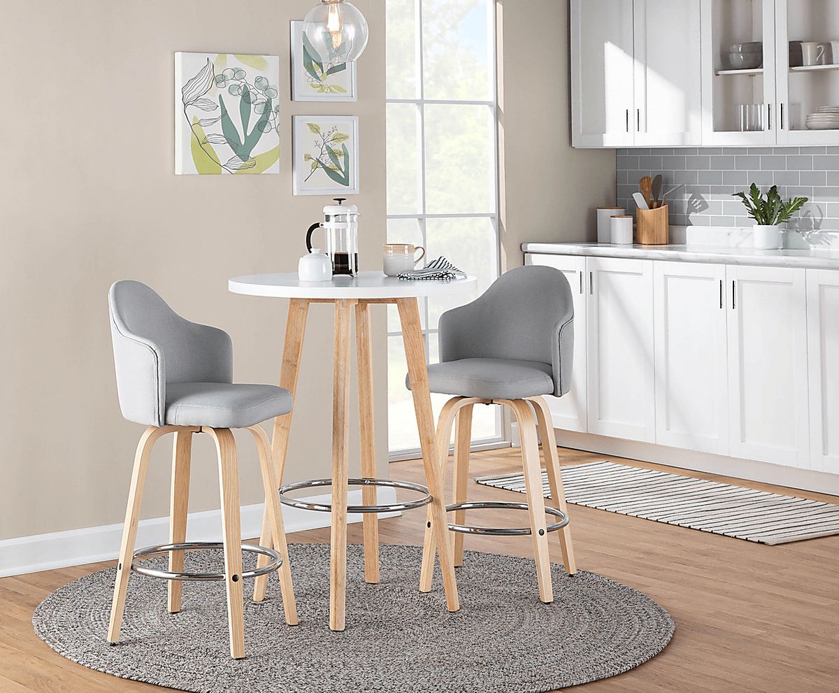 Stenele Natural,White Colors,Light Wood,White Counter Height Table ...