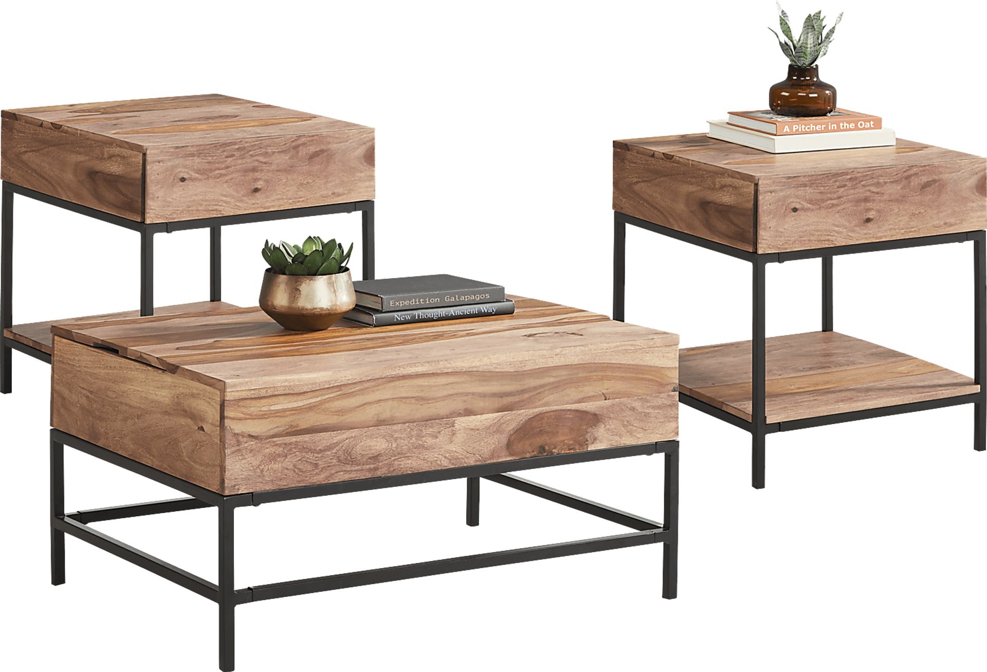 Stenlay Brown Dark Wood 3 Pc Table Set | Rooms to Go Stenlay Brown Dark Wood 3 Pc Table Set | Rooms to Go