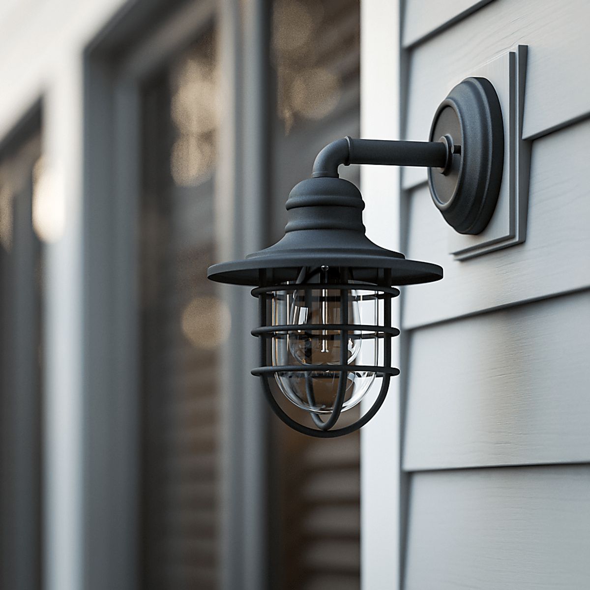Sternly Edge Black Outdoor Sconce | Rooms to Go