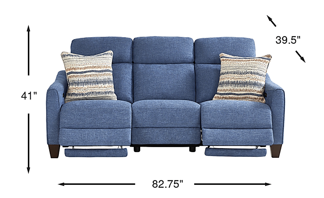 Stonecrest 2 Pc Indigo Blue Chenille Fabric Living Room Set With Dual ...