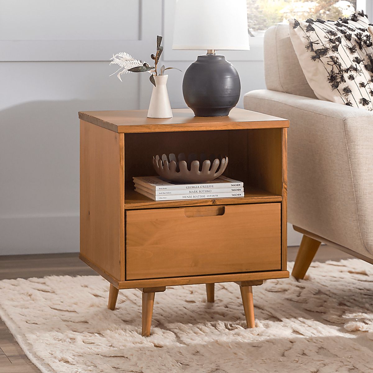 Stonesale Caramel Light Wood End Table | Rooms to Go