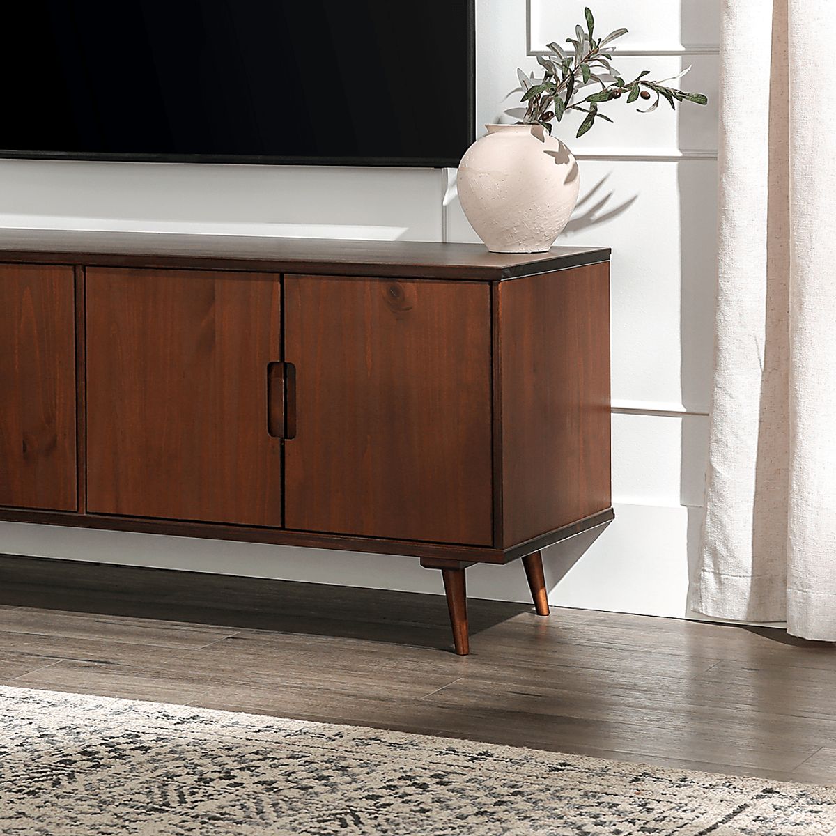 Stonesale Walnut Dark Wood 60 in. Console | Rooms to Go