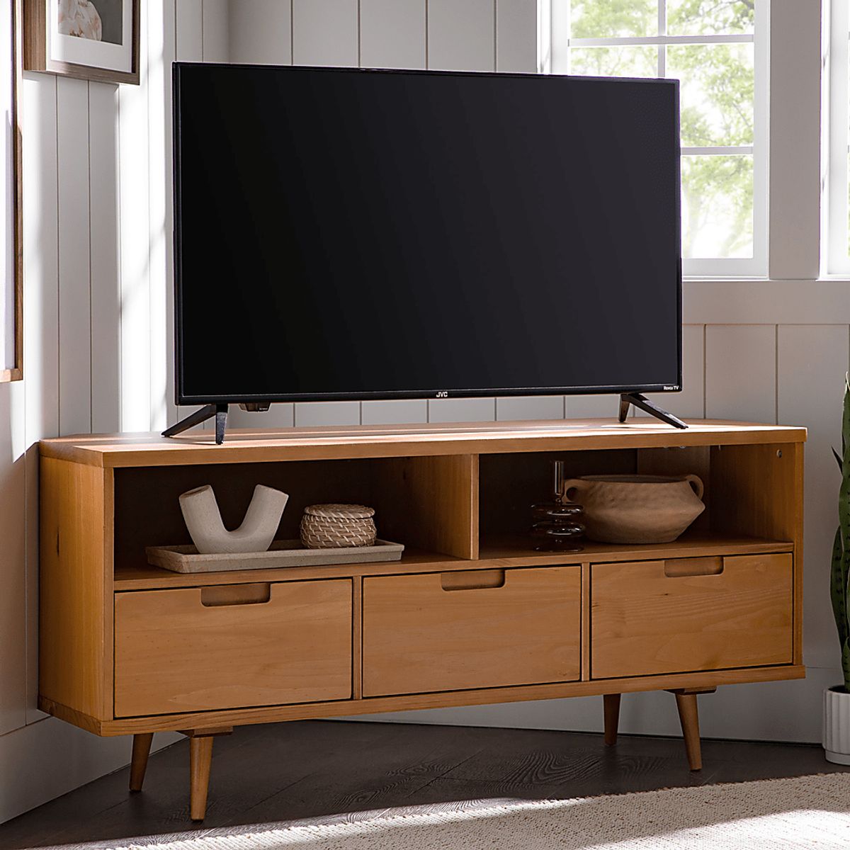 Storick Caramel Light Wood 52" Console | Rooms to Go