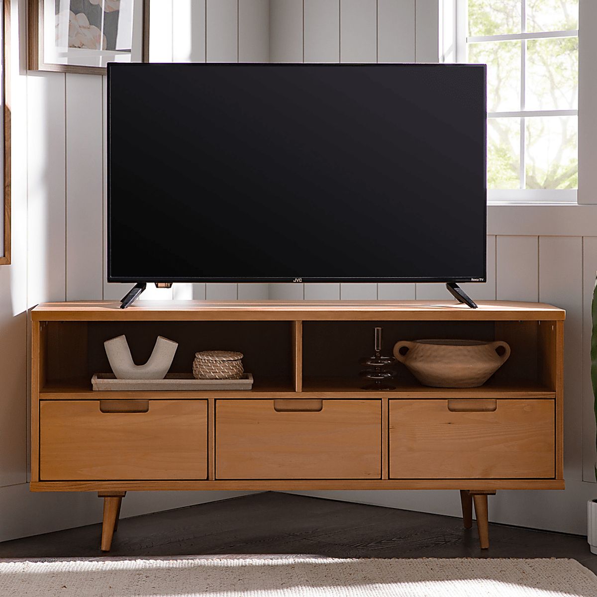 Storick Caramel Light Wood 52" Console | Rooms to Go