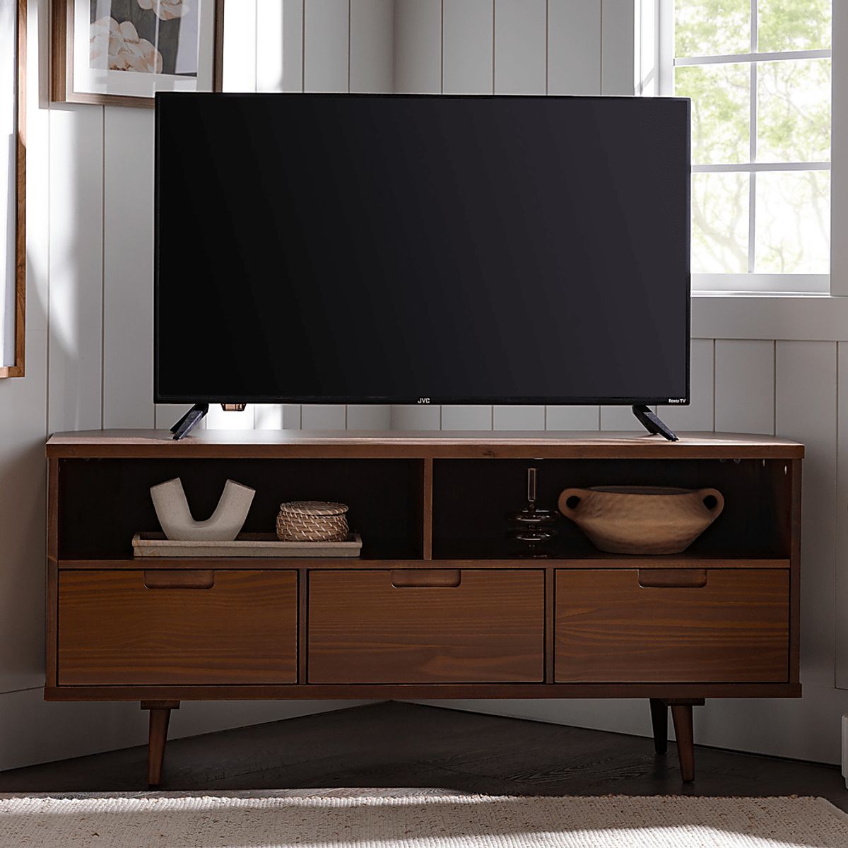 Storick Walnut Dark Wood 52" Console | Rooms to Go