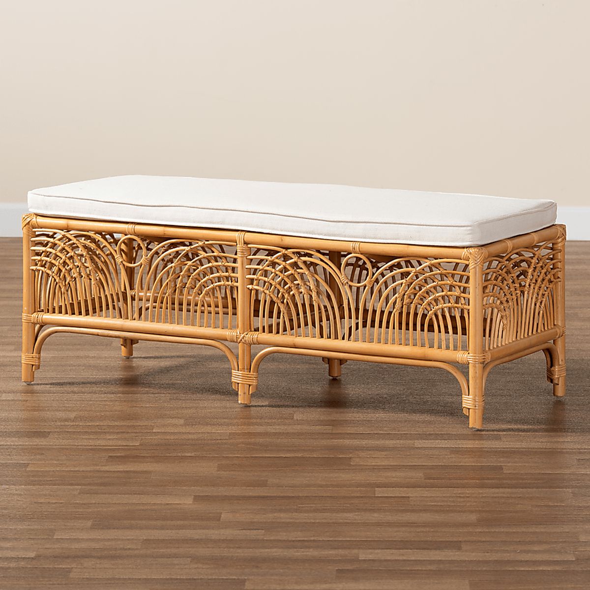 Stoulig Light Brown Cotton,Polyester Fabric Bench | Rooms to Go