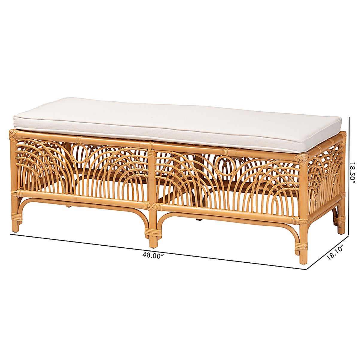 Stoulig Light Brown Cotton,Polyester Fabric Bench | Rooms to Go