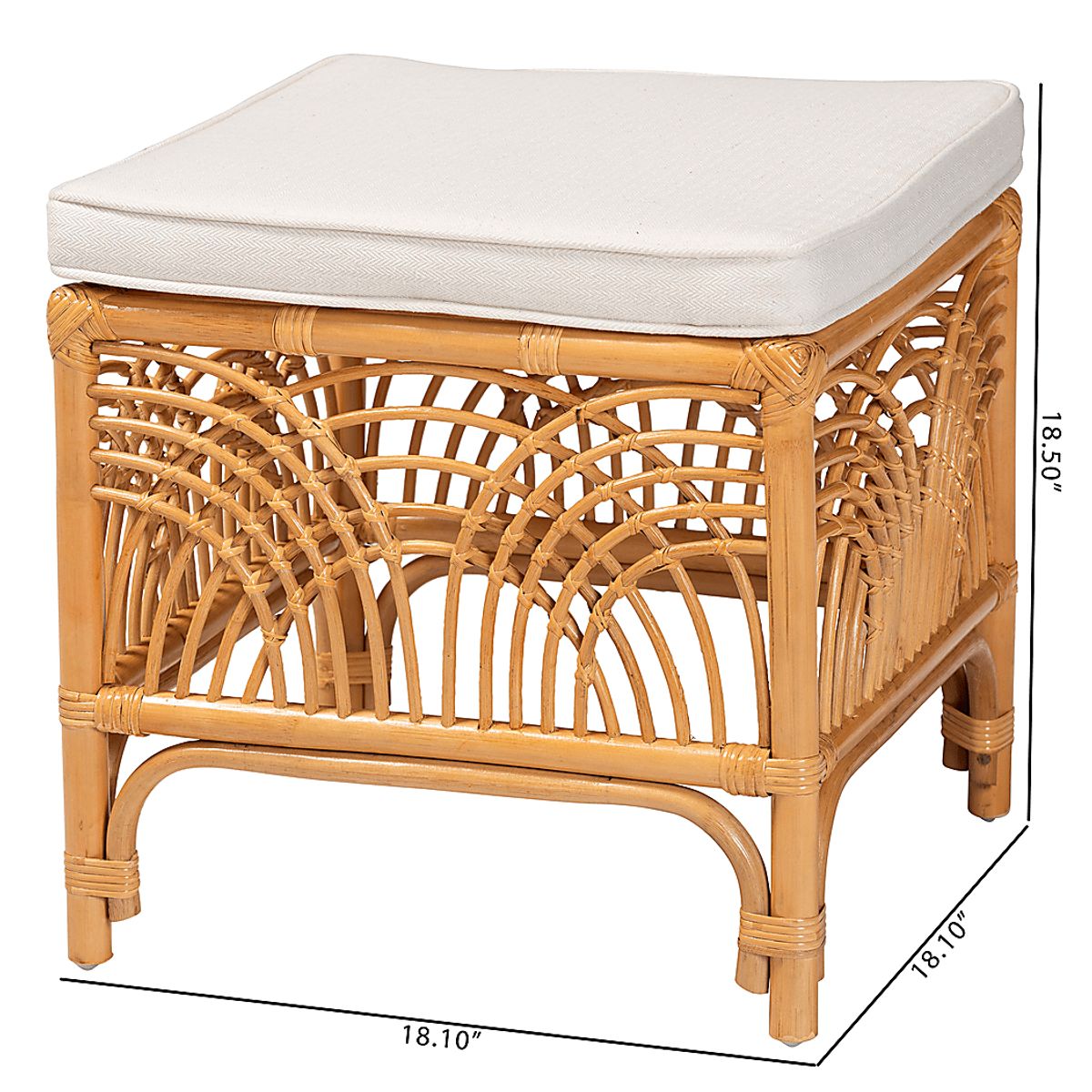 Stoulig Light Brown Cotton,Polyester Fabric Ottoman | Rooms to Go