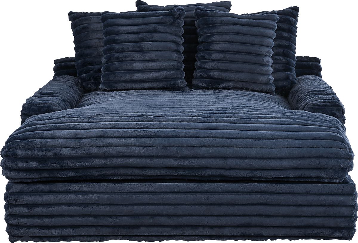 Stratford Midnight Blue Velvet Plush Chaise | Rooms to Go
