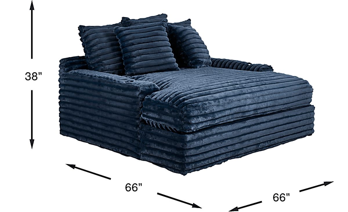 Stratford Midnight Blue Velvet Plush Chaise | Rooms to Go