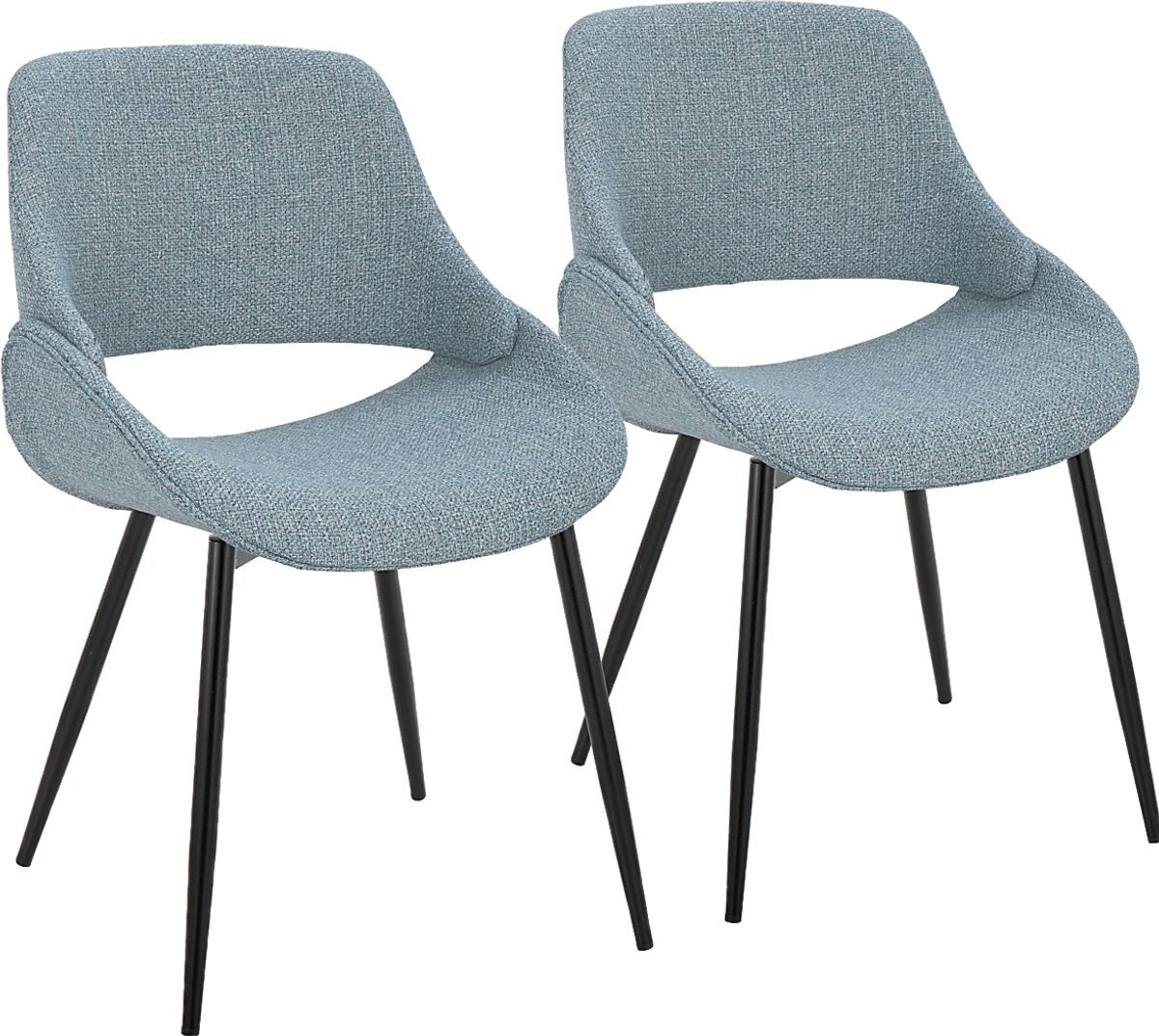 Stroble I Blue Colors Polyester Fabric Side Chair, Set Of 2 | Rooms to Go