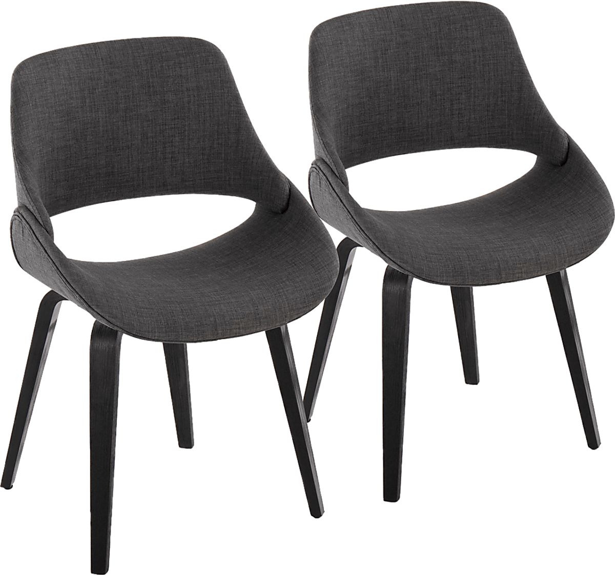 Stroble III Charcoal Gray Polyester Fabric Side Chair, Set Of 2 | Rooms ...