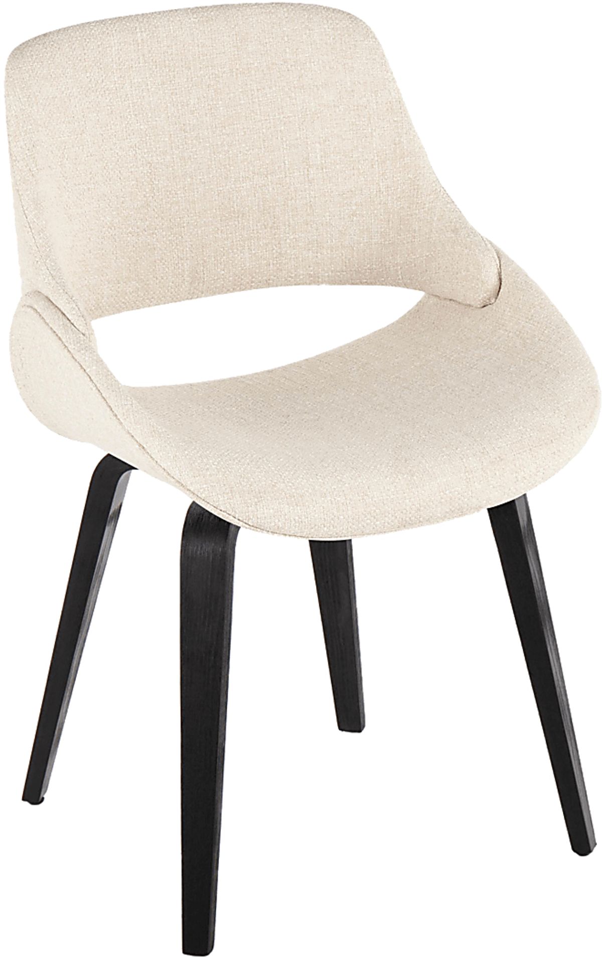 Stroble III Cream Colors,Light Wood,White Polyester Fabric Side Chair ...