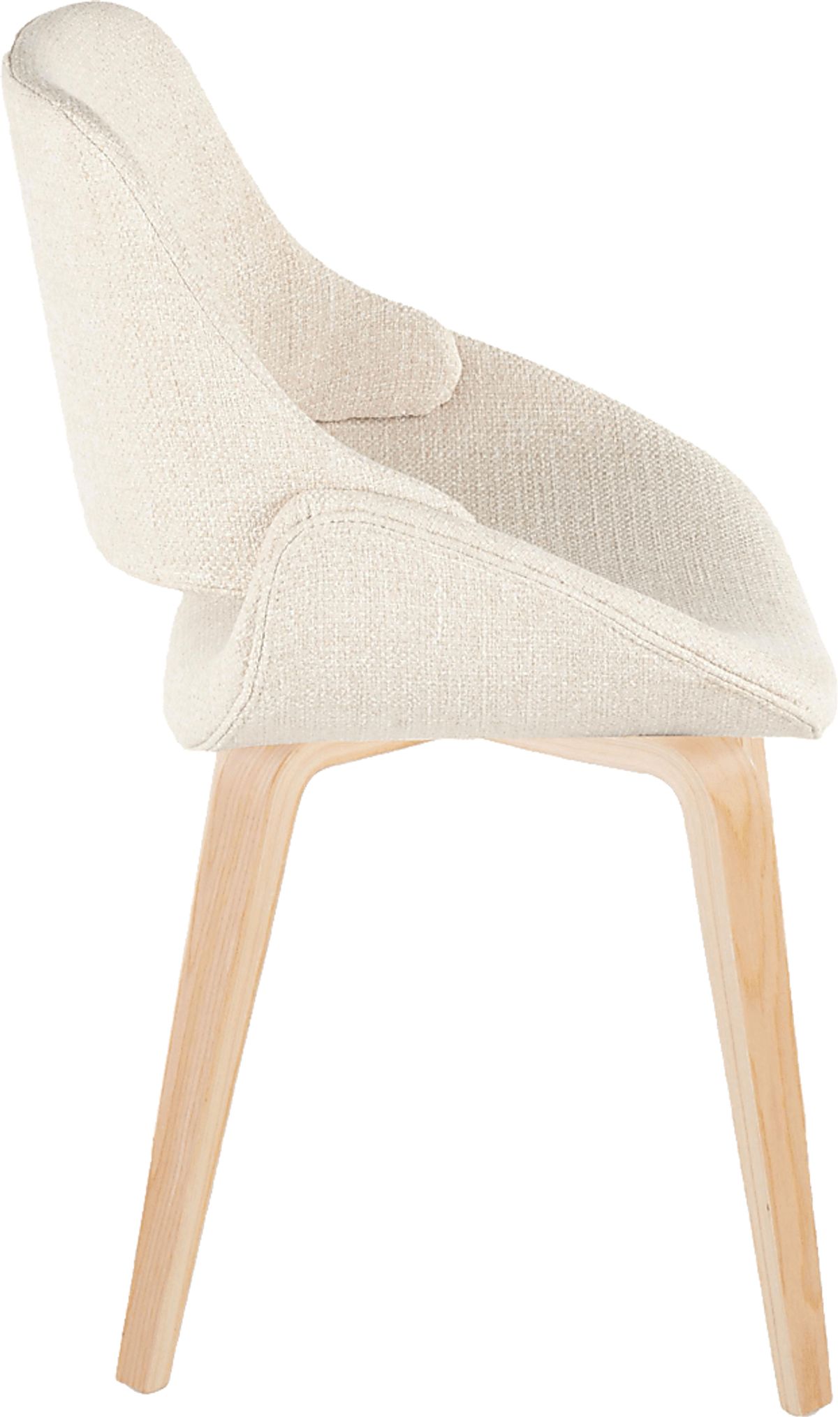 Stroble IV Cream Colors,Light Wood,White Polyester Fabric Side Chair ...