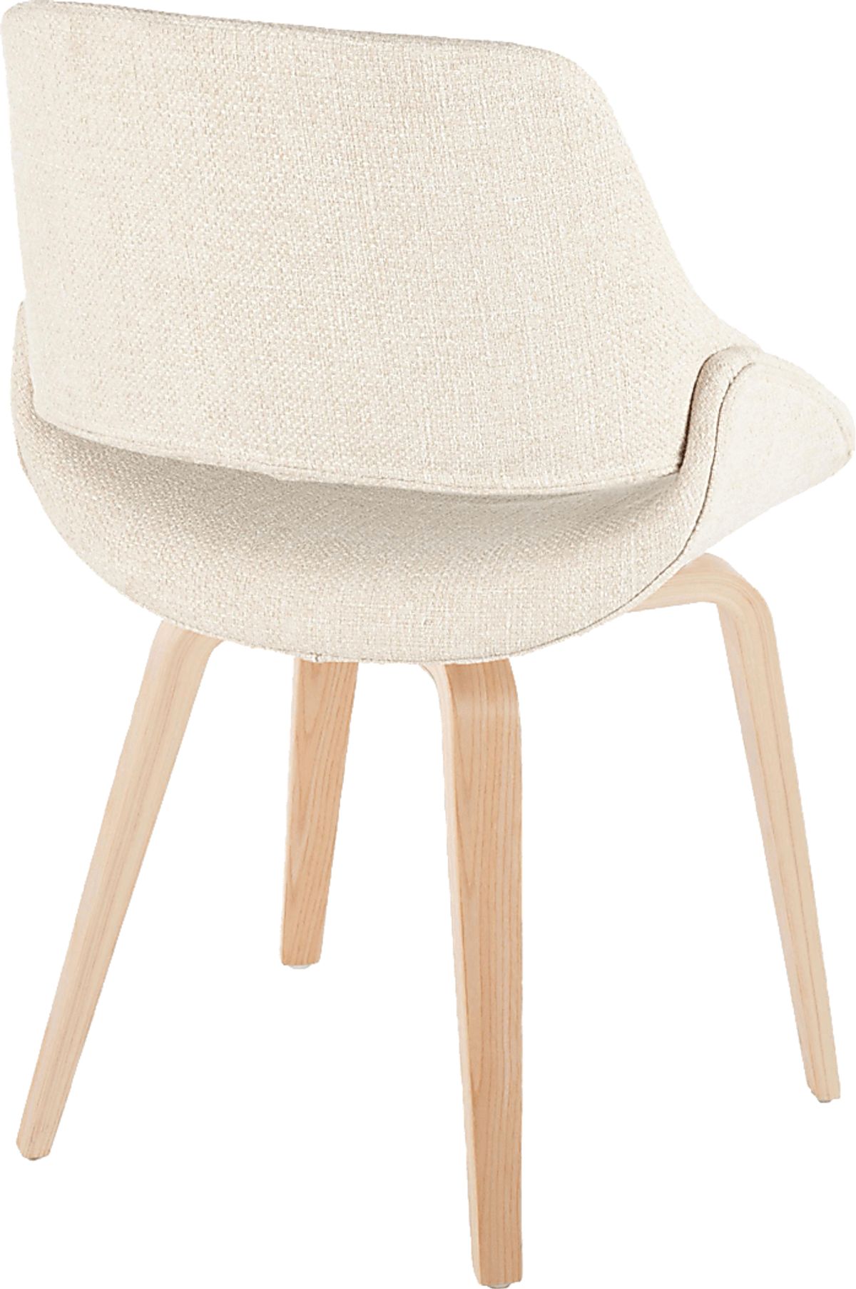 Stroble IV Cream Colors,Light Wood,White Polyester Fabric Side Chair ...