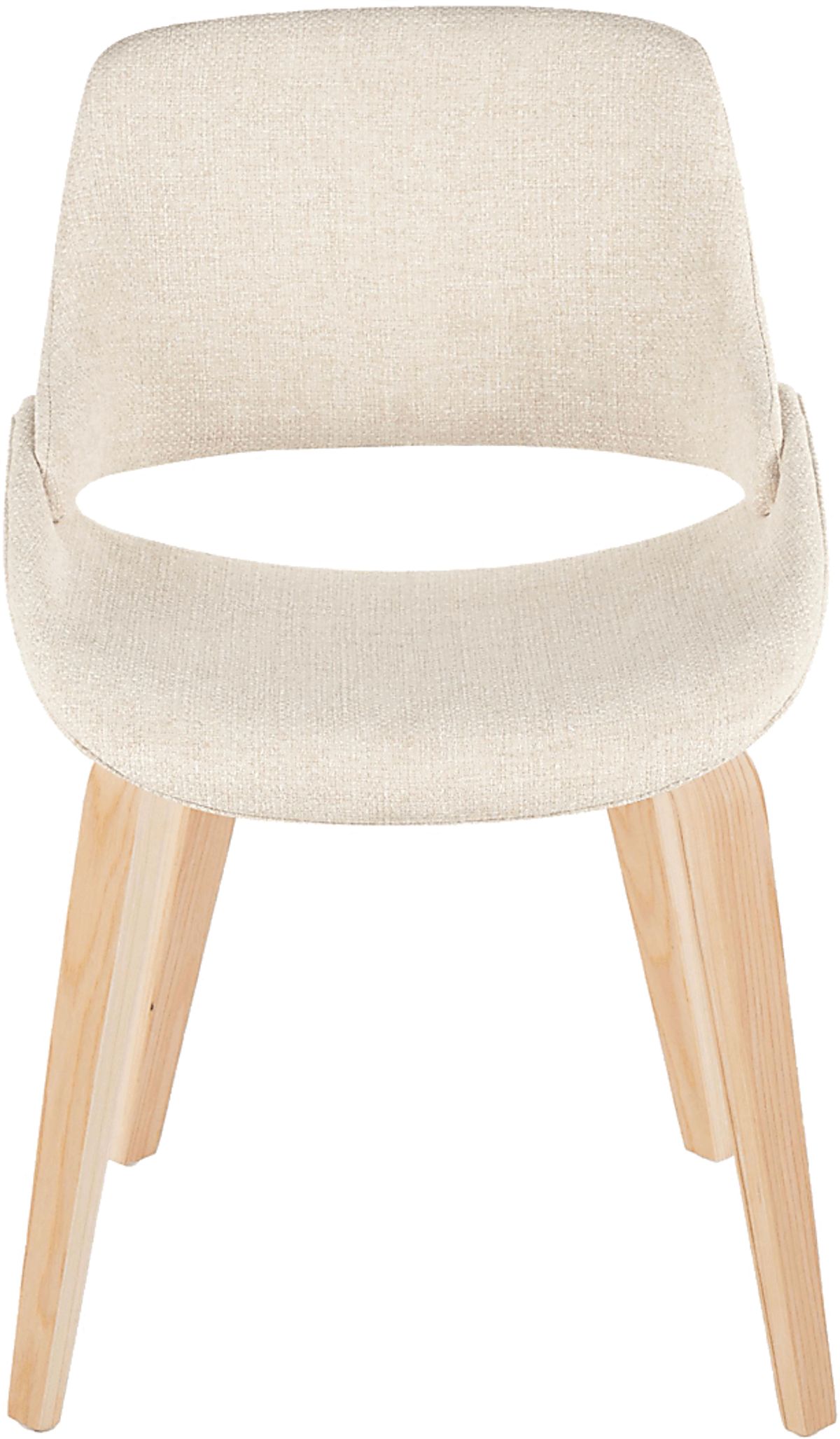Stroble IV Cream Colors,Light Wood,White Polyester Fabric Side Chair ...