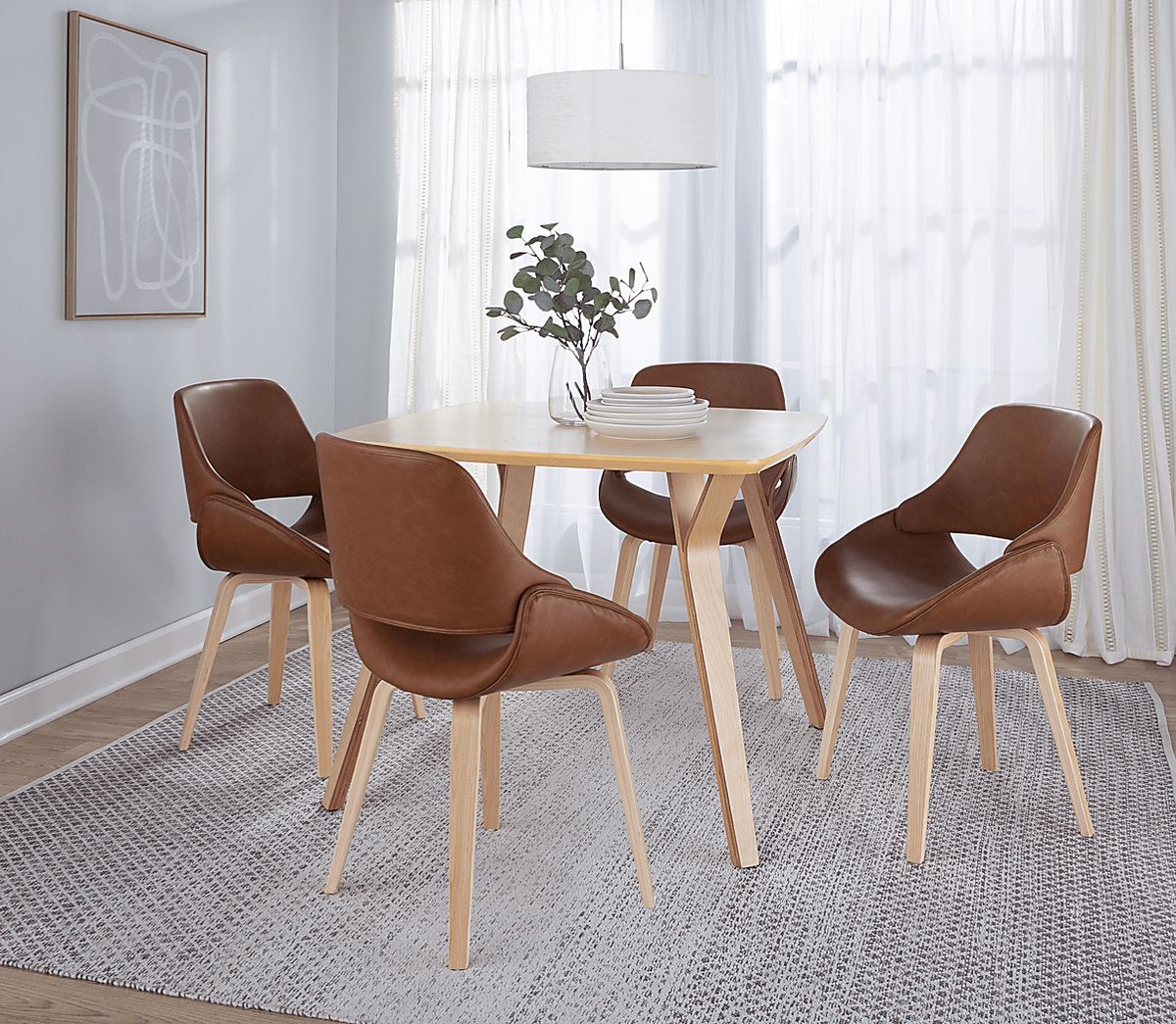 Stroble IX Camel Colors Polyurethane Fabric Side Chair, Set Of 2 ...