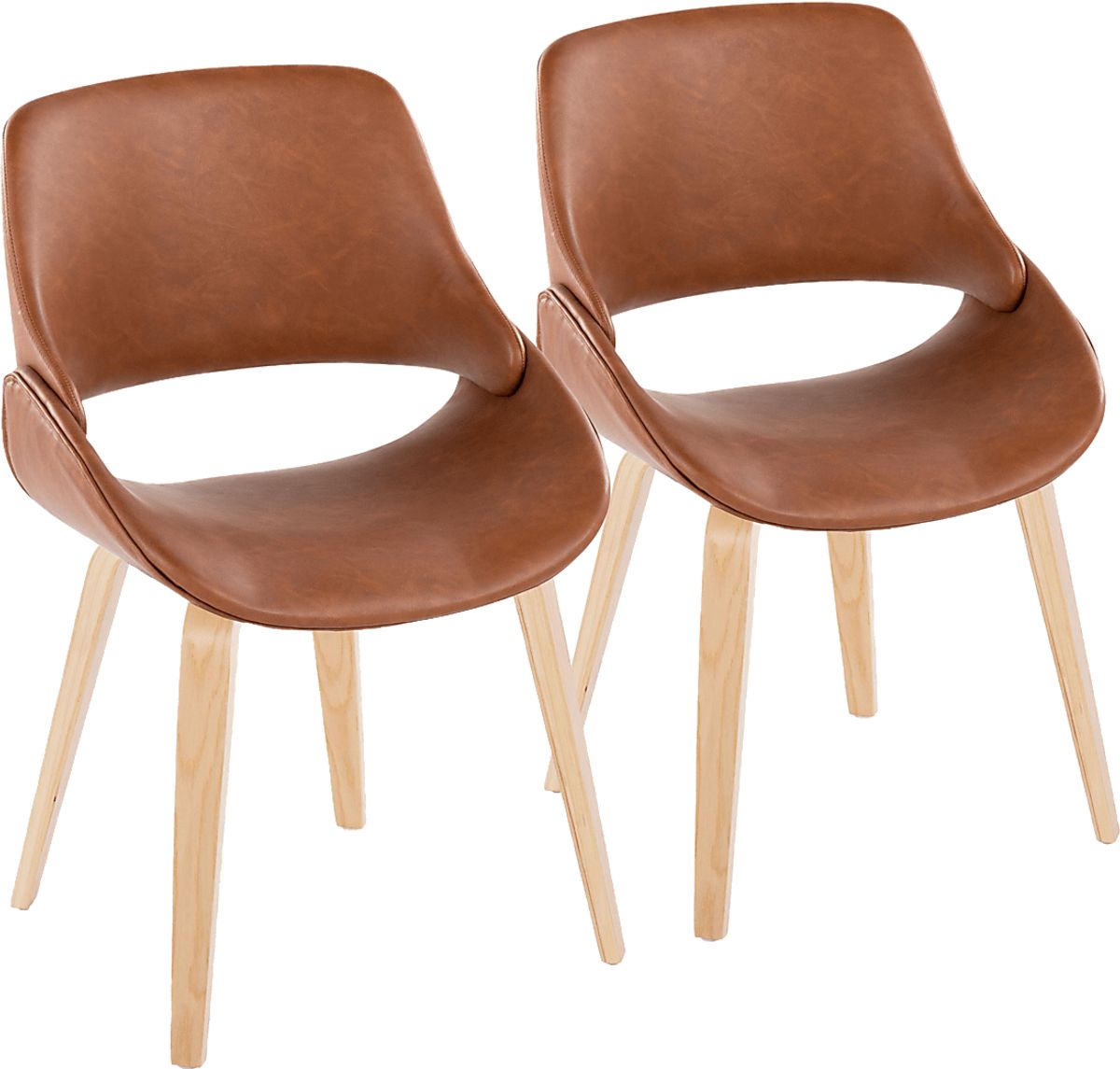 Stroble IX Camel Colors Polyurethane Fabric Side Chair, Set Of 2 ...