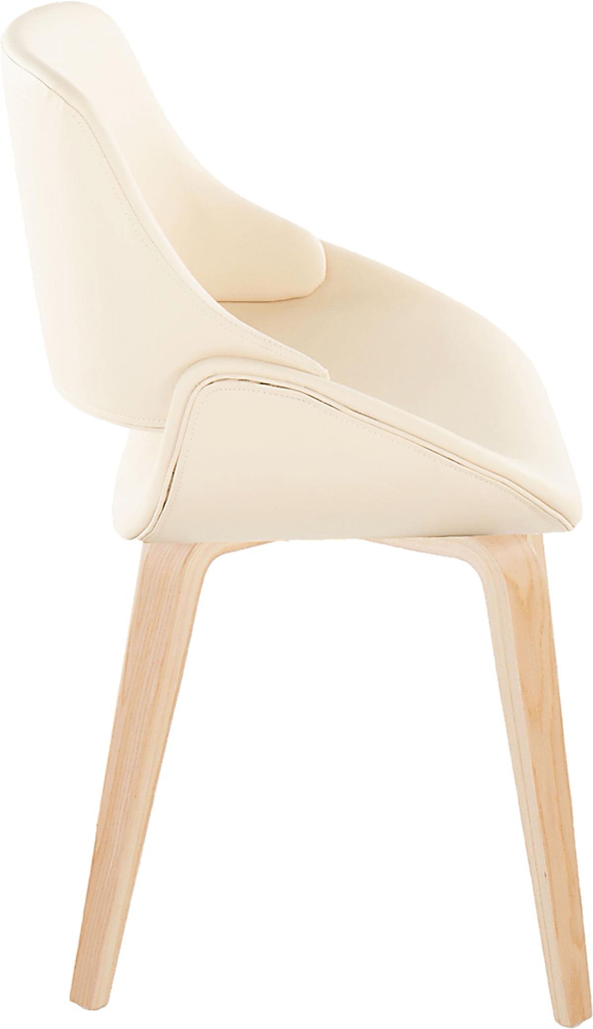Stroble IX Cream Colors,Light Wood,White Polyurethane Fabric Side Chair ...