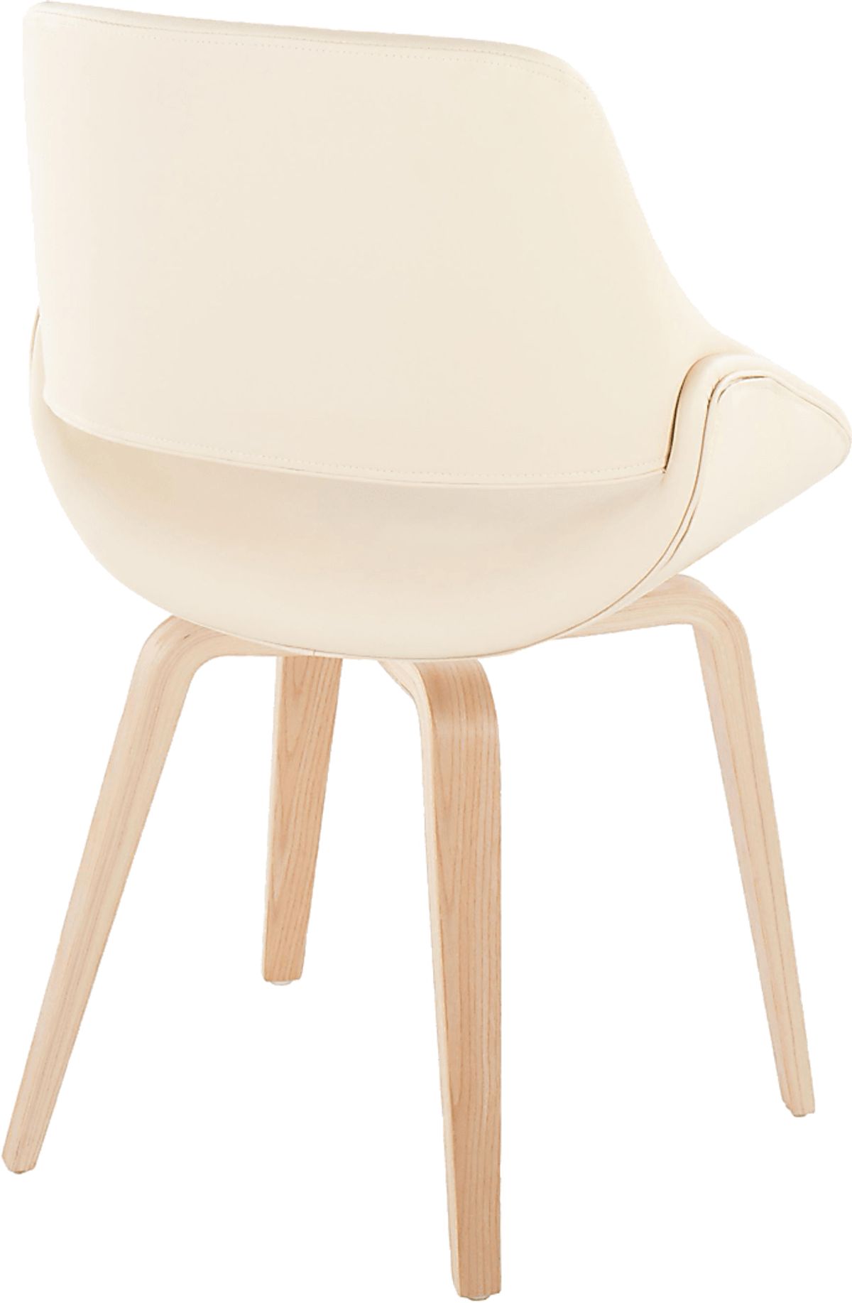 Stroble IX Cream Colors,Light Wood,White Polyurethane Fabric Side Chair ...