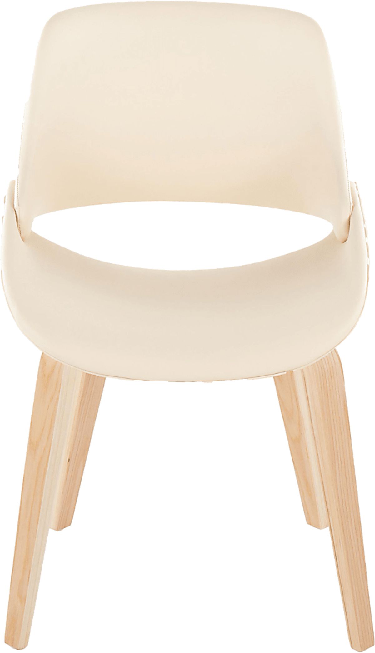 Stroble IX Cream Colors,Light Wood,White Polyurethane Fabric Side Chair ...