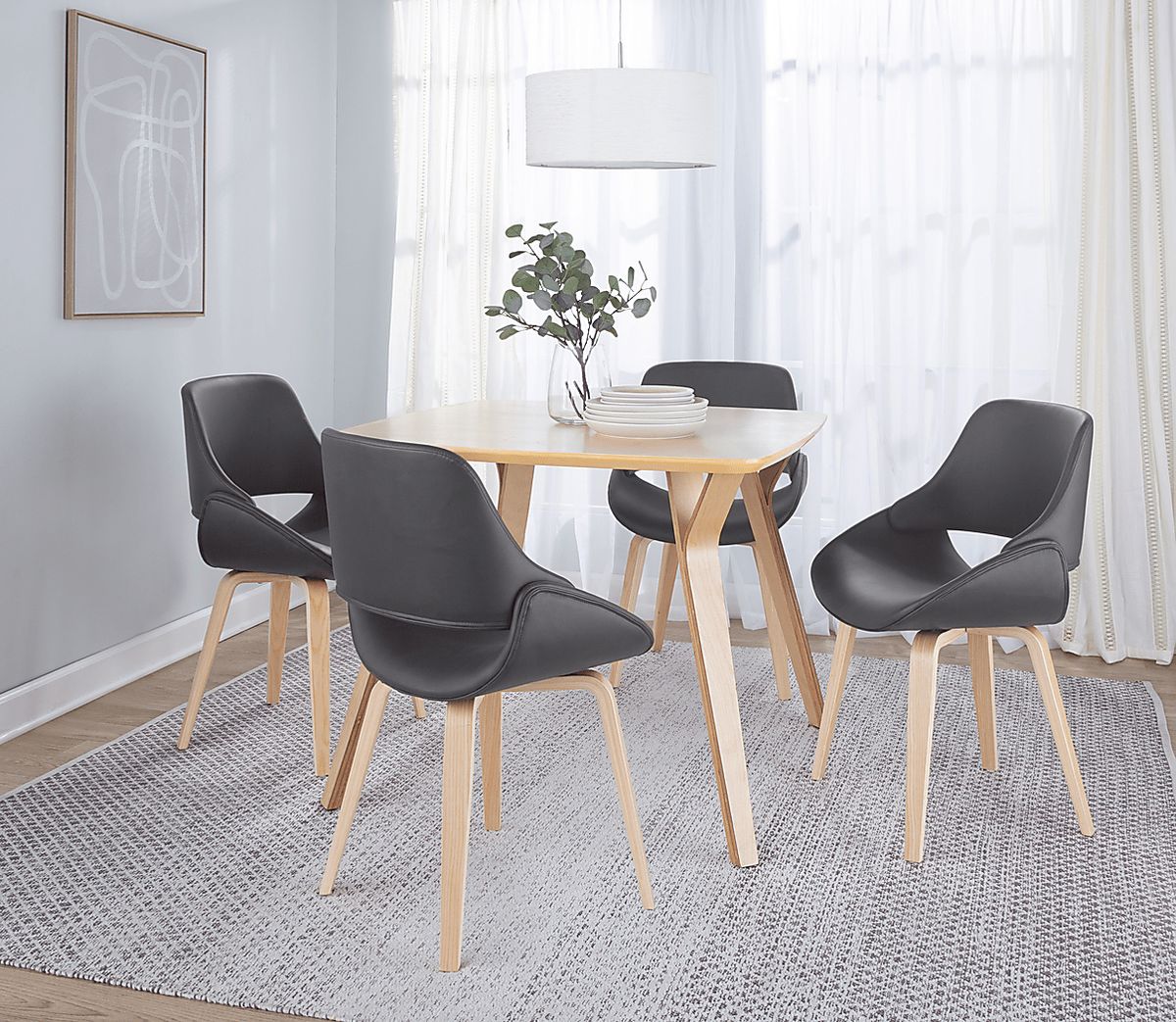 Stroble IX Gray Polyurethane Fabric Side Chair, Set Of 2 | Rooms to Go
