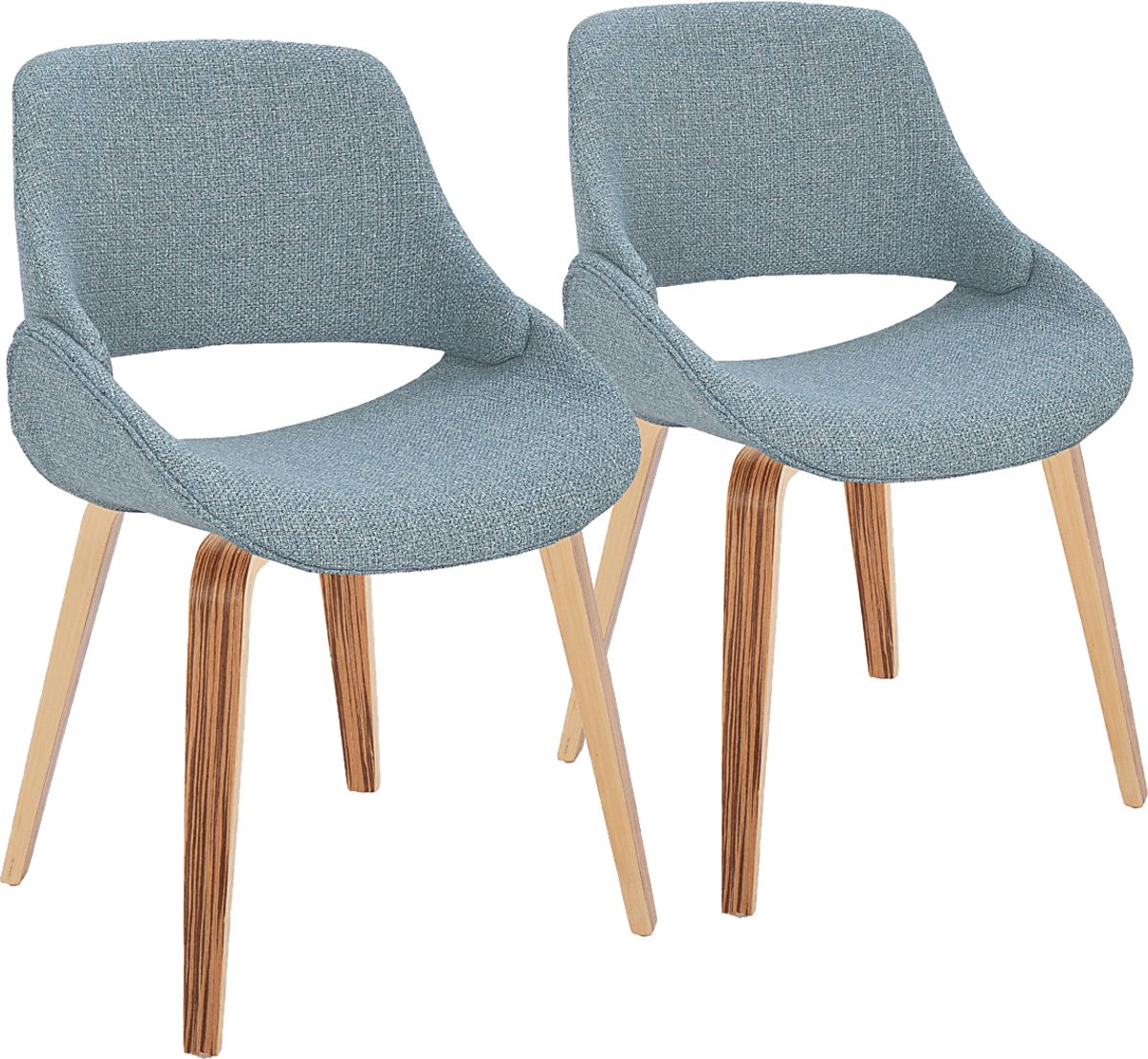 Stroble V Blue Colors Polyester Fabric Side Chair, Set Of 2 | Rooms to Go
