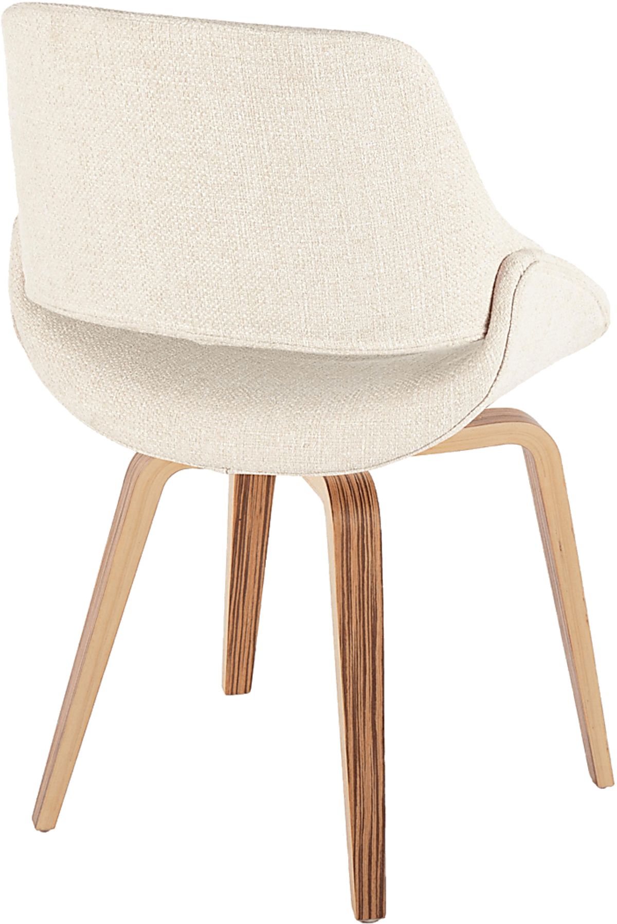 Stroble V Cream Colors,Light Wood,White Polyester Fabric Side Chair ...
