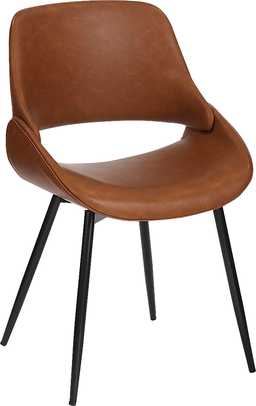 Stroble VI Camel Colors Polyurethane Fabric Side Chair, Set Of 2 ...