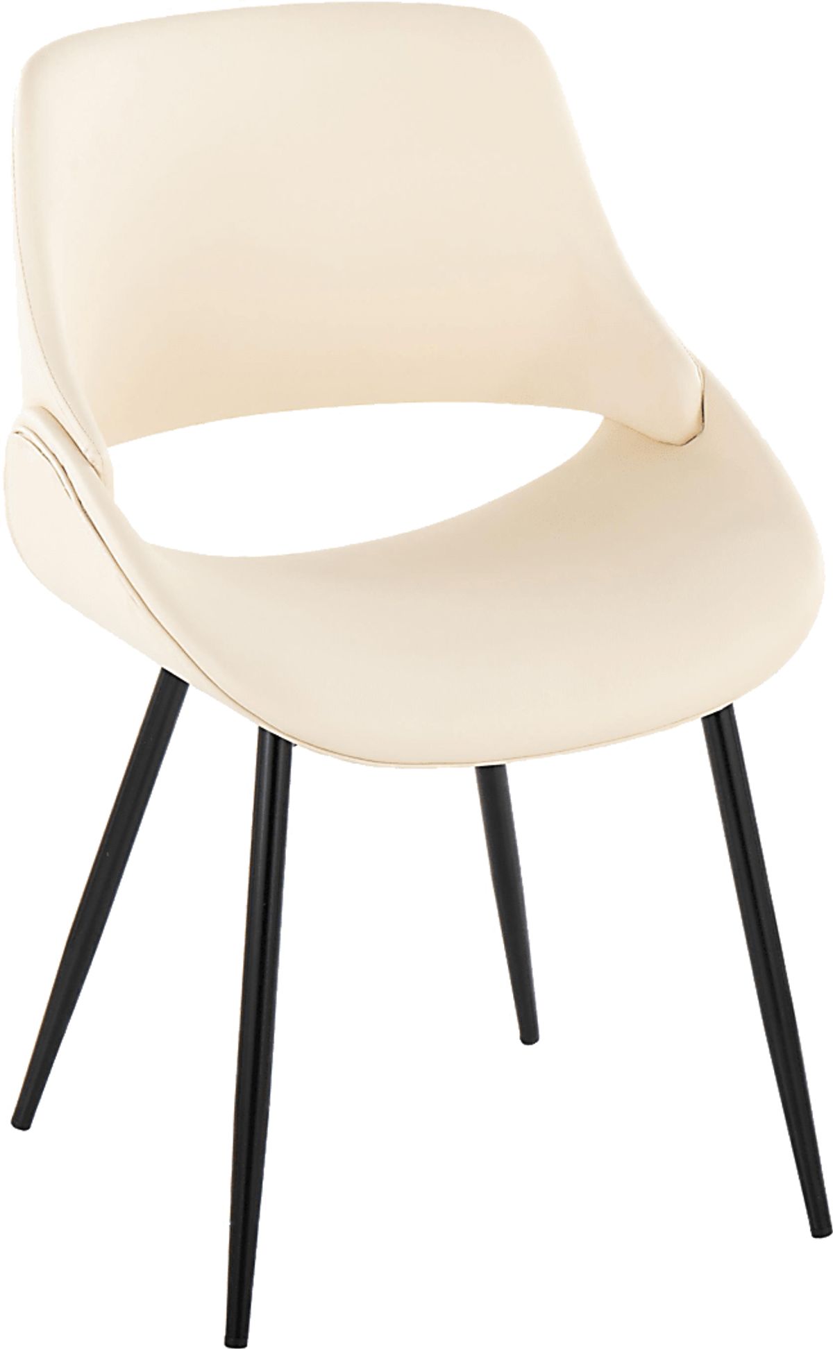 Stroble VI Cream Colors,Light Wood,White Polyurethane Fabric Side Chair ...