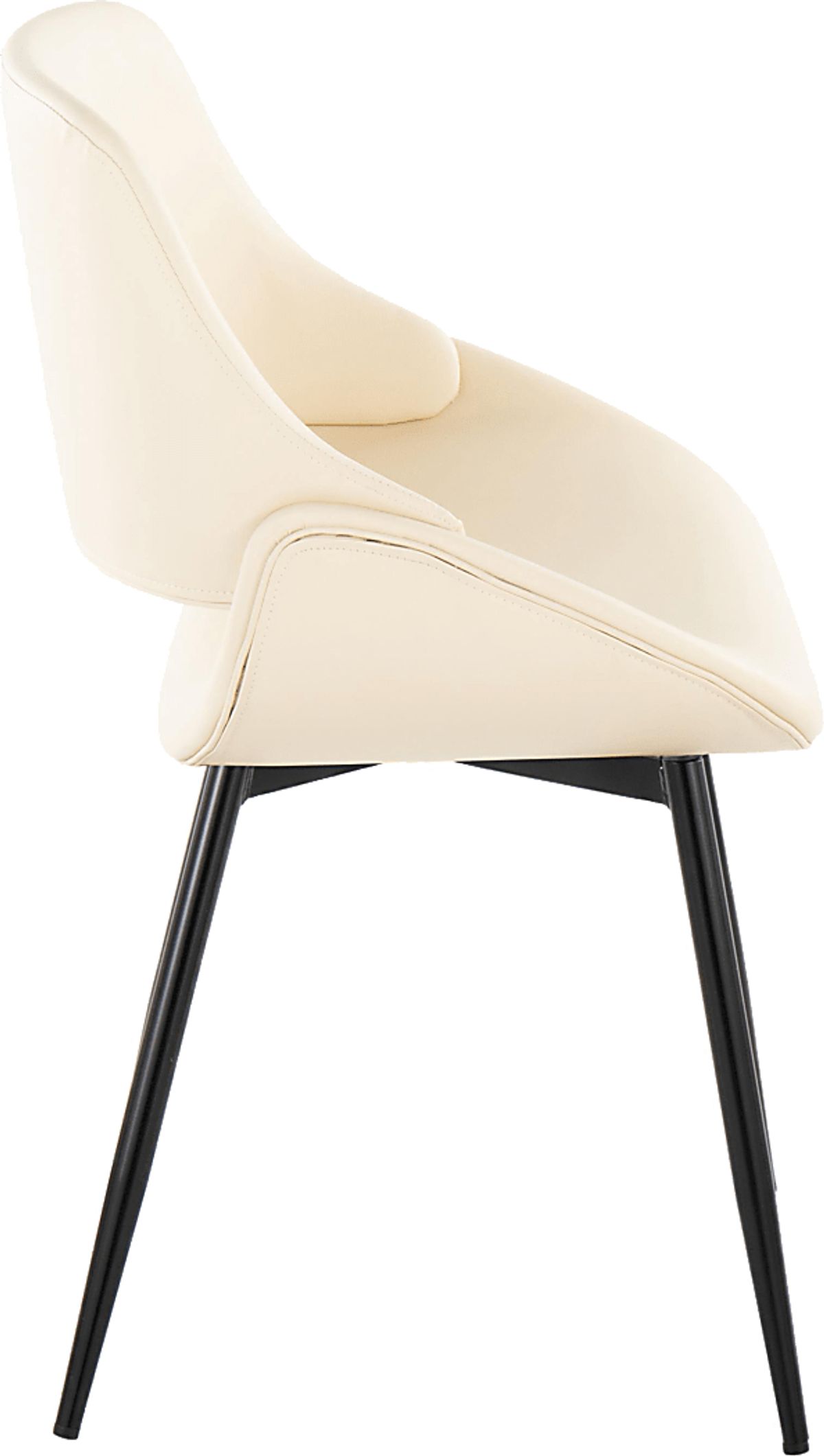 Stroble VI Cream Colors,Light Wood,White Polyurethane Fabric Side Chair ...