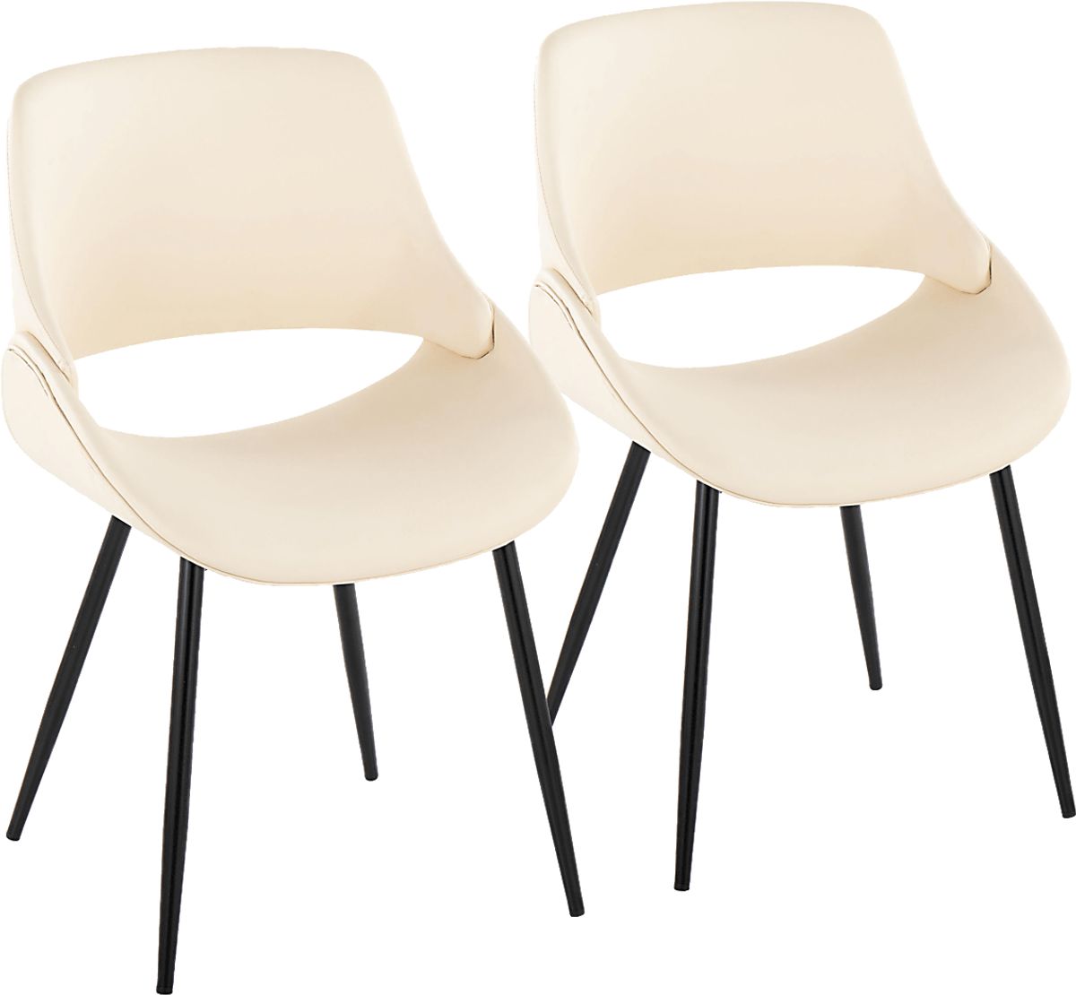Stroble VI Cream Colors,Light Wood,White Polyurethane Fabric Side Chair ...