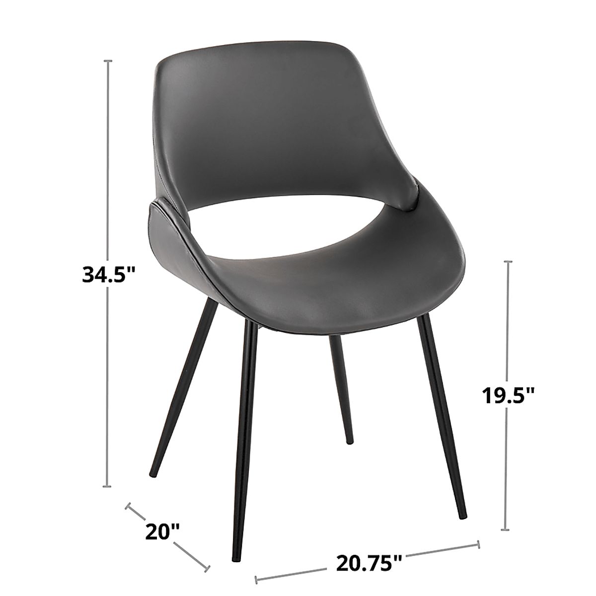 Stroble VI Gray Polyurethane Fabric Side Chair, Set Of 2 | Rooms to Go