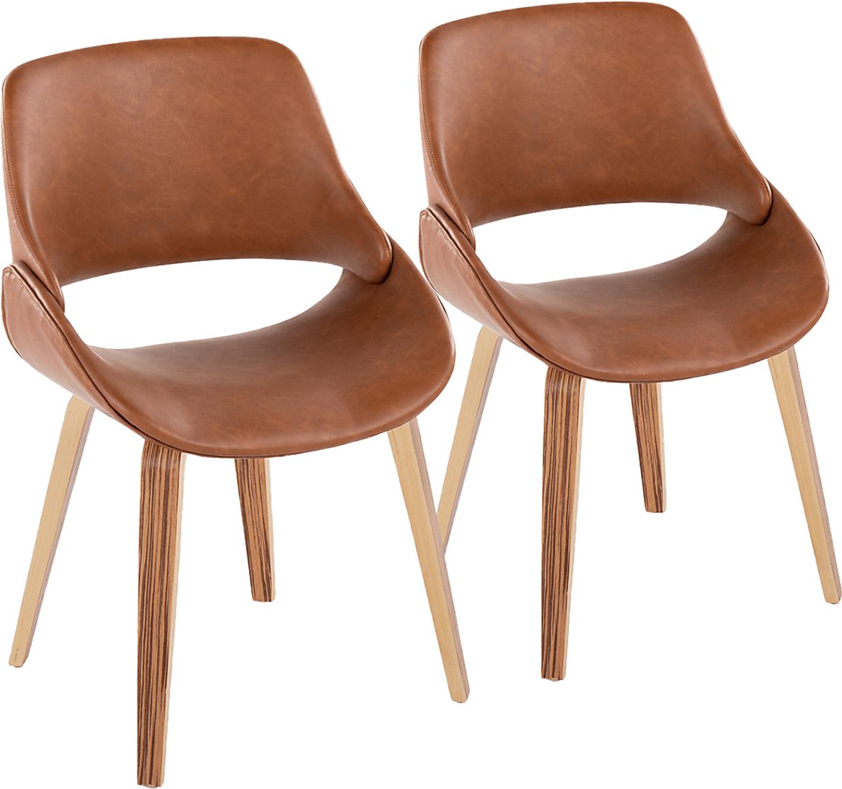 Stroble X Camel Colors Polyurethane Fabric Side Chair, Set Of 2 - Rooms ...