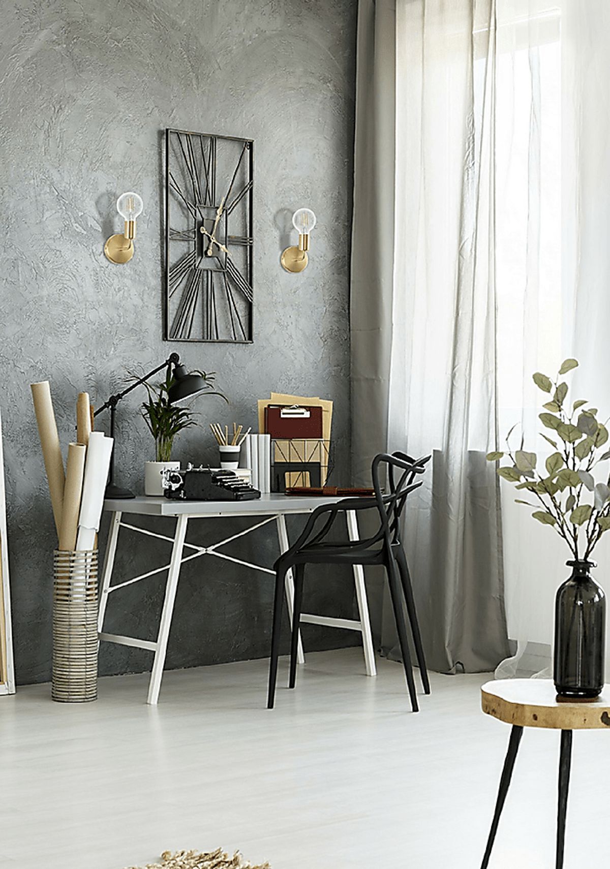 Stryker Oaks Brass,Gold Yellow Sconce | Rooms to Go