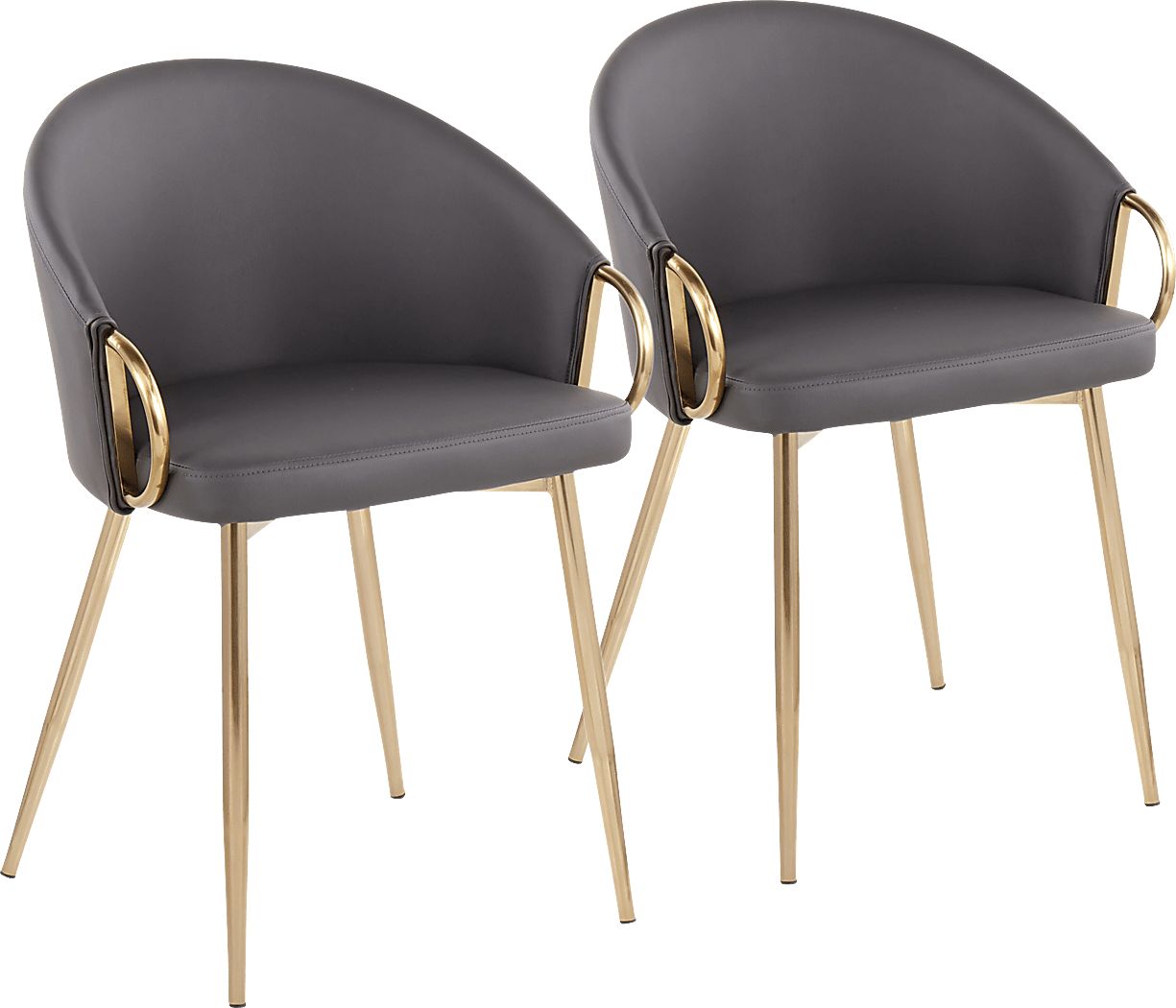 Stumberg I Gray Polyurethane Fabric Dining Chair, Set Of 2 | Rooms to Go
