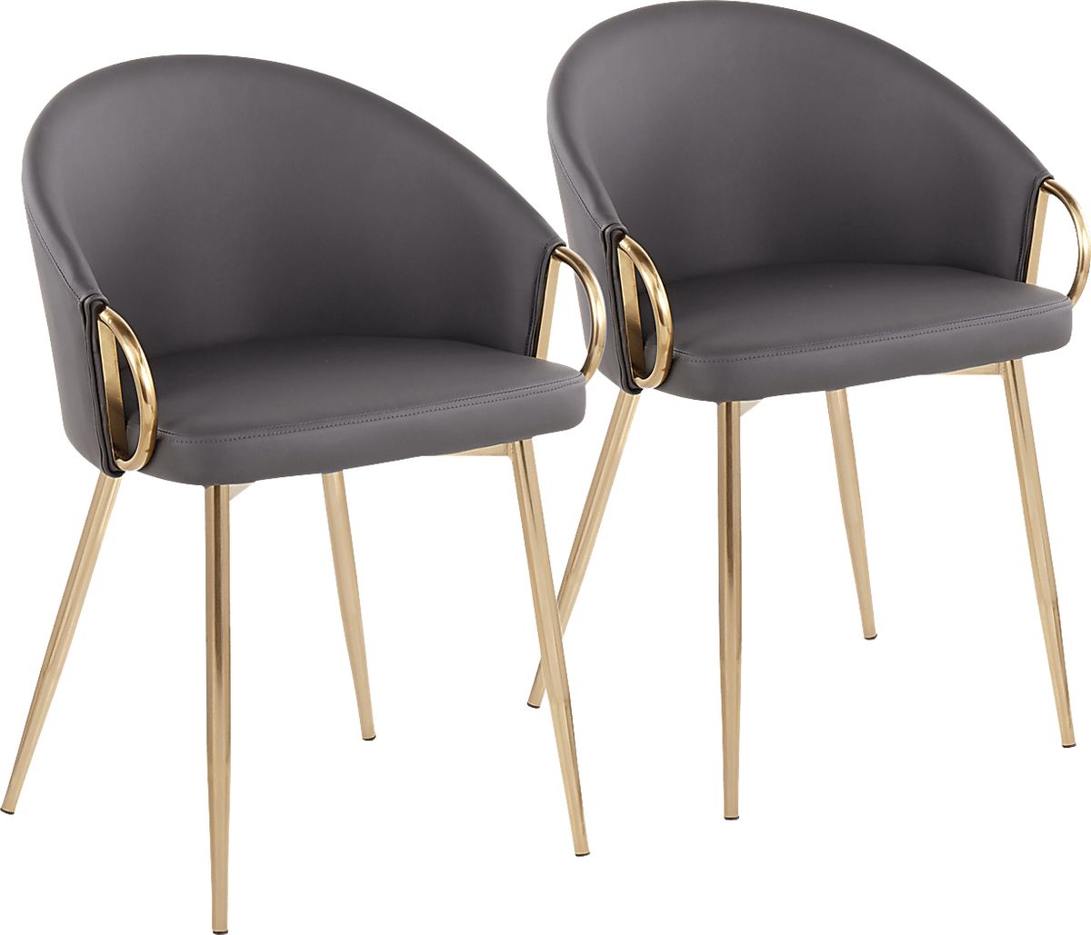 Stumberg I Gray Polyurethane Fabric Dining Chair, Set Of 2 | Rooms to Go