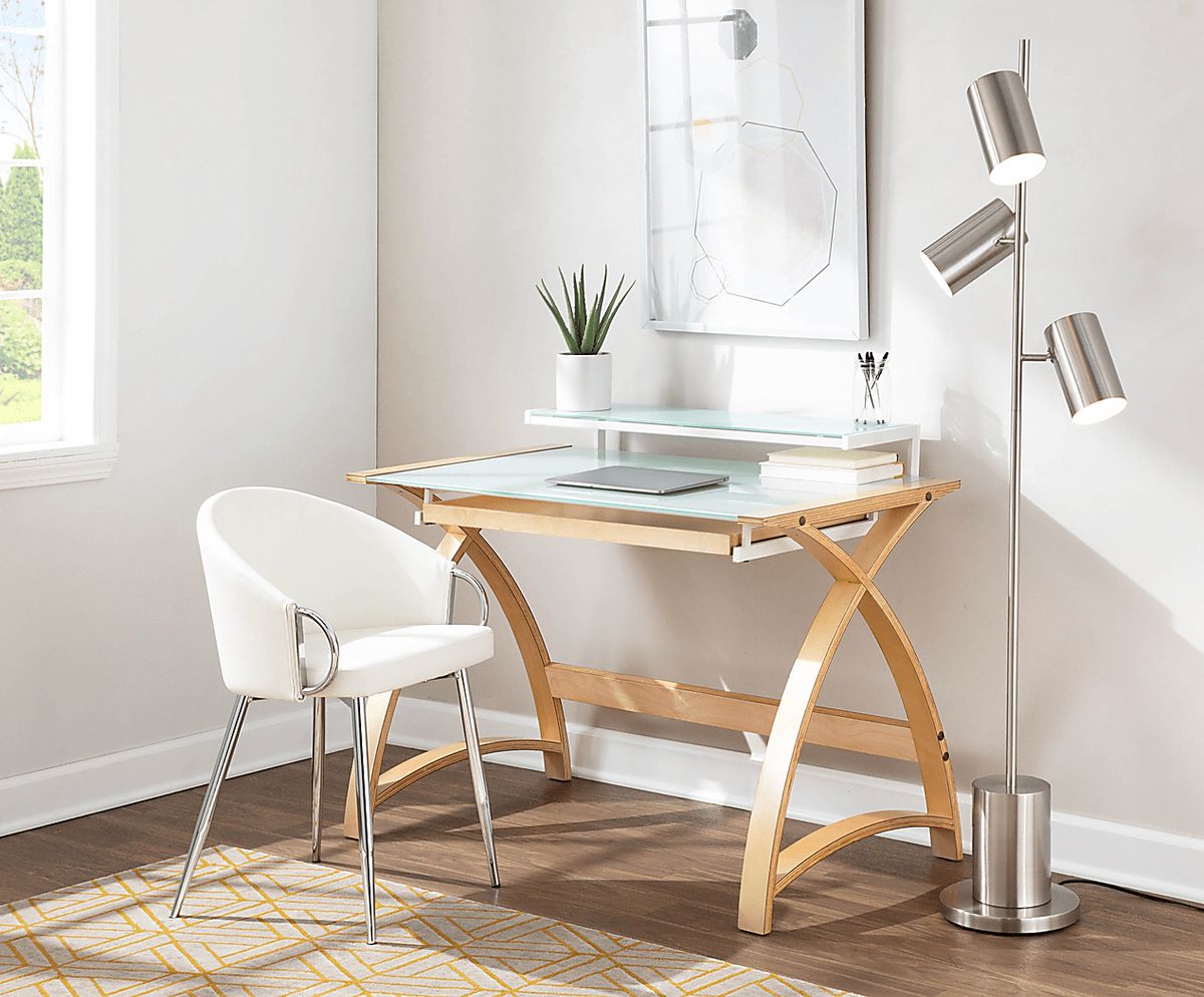 Stumberg II White Colors,White Polyurethane Fabric Dining Chair, Set Of ...