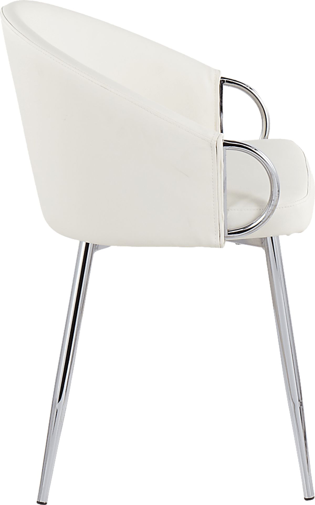 Stumberg II White Colors,White Polyurethane Fabric Dining Chair, Set Of ...