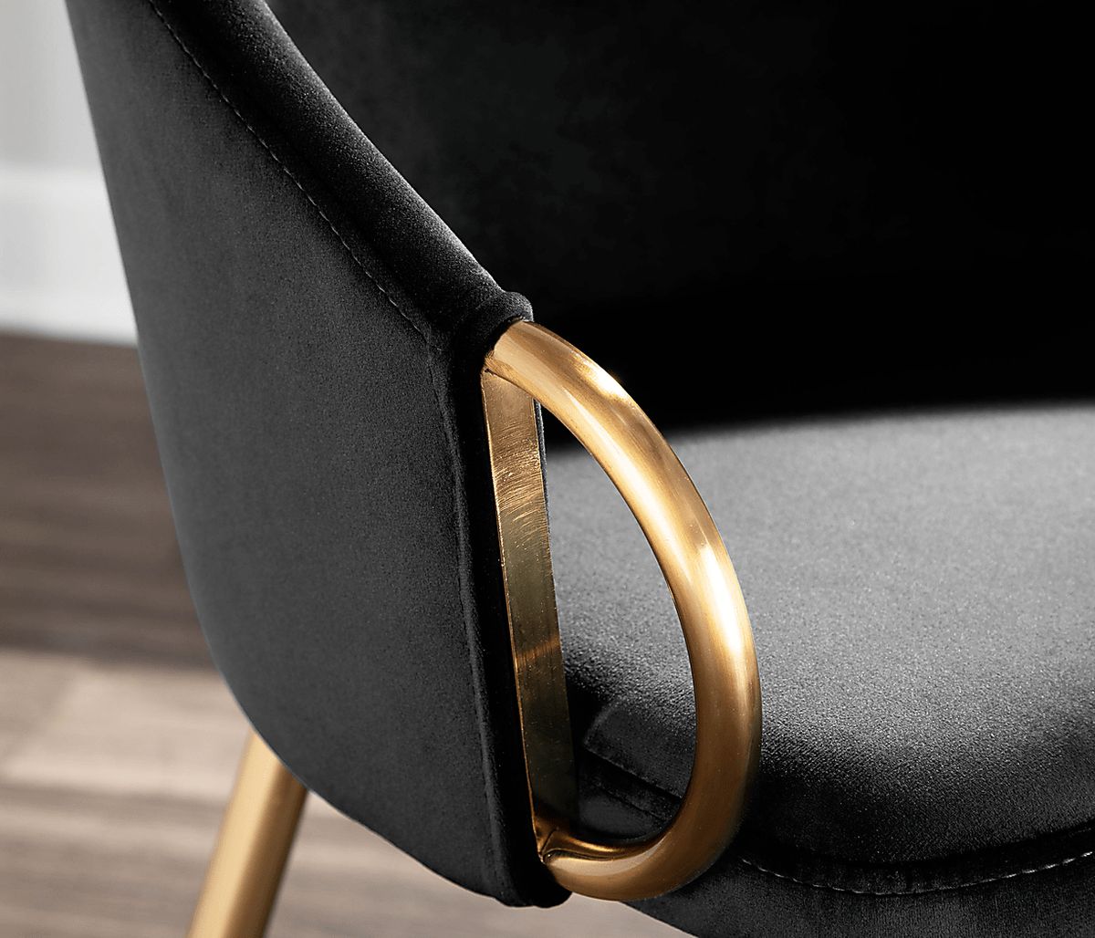 Stumberg III Black Black,Colors Velvet Plush Dining Chair, Set Of 2 ...
