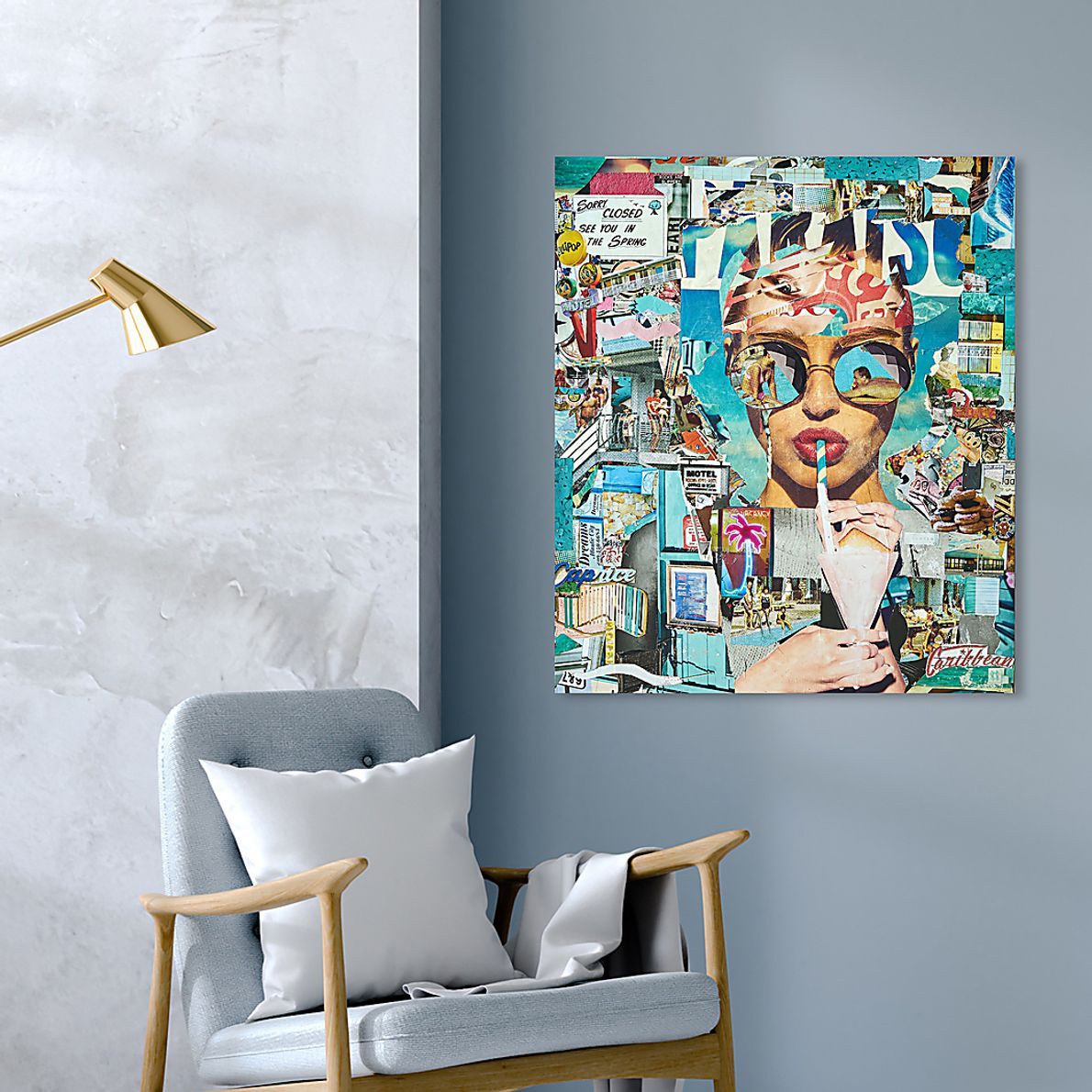 Summer Glam Blue Artwork - Rooms To Go