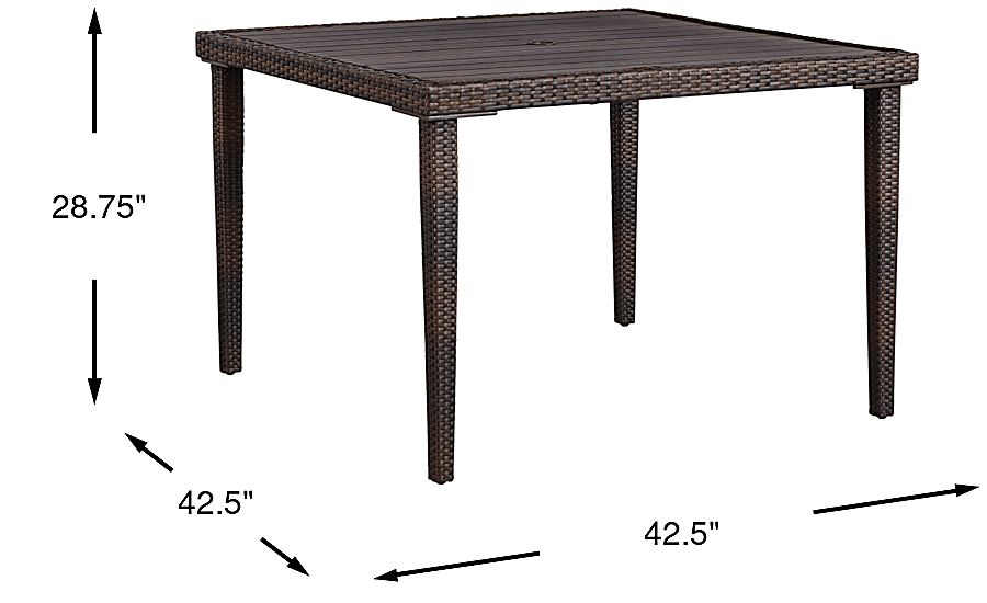 Summerset Way Brown Square Outdoor Dining Table - Rooms To Go