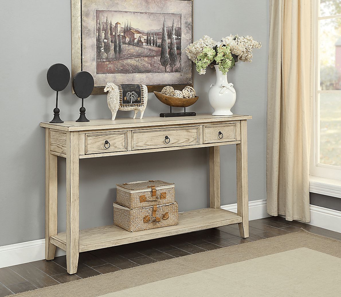 Summerville Way Beige Console Table - Rooms To Go