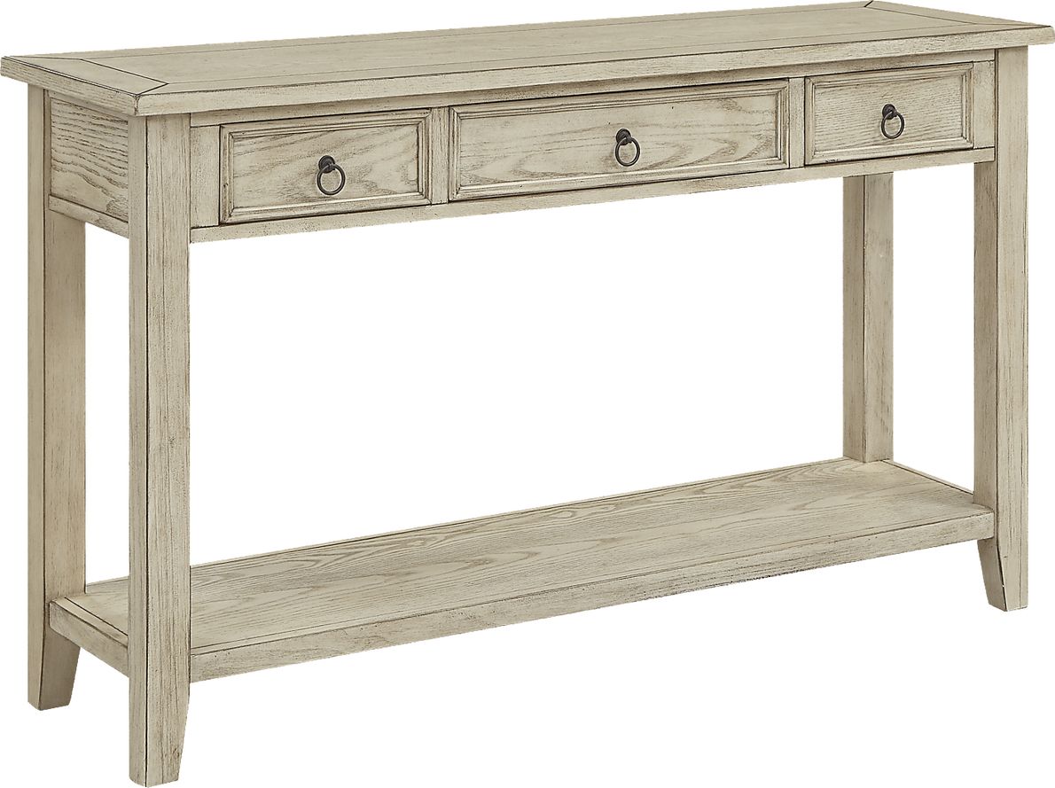 Summerville Way Beige Colors,Light Wood,White Console Table - Rooms To Go