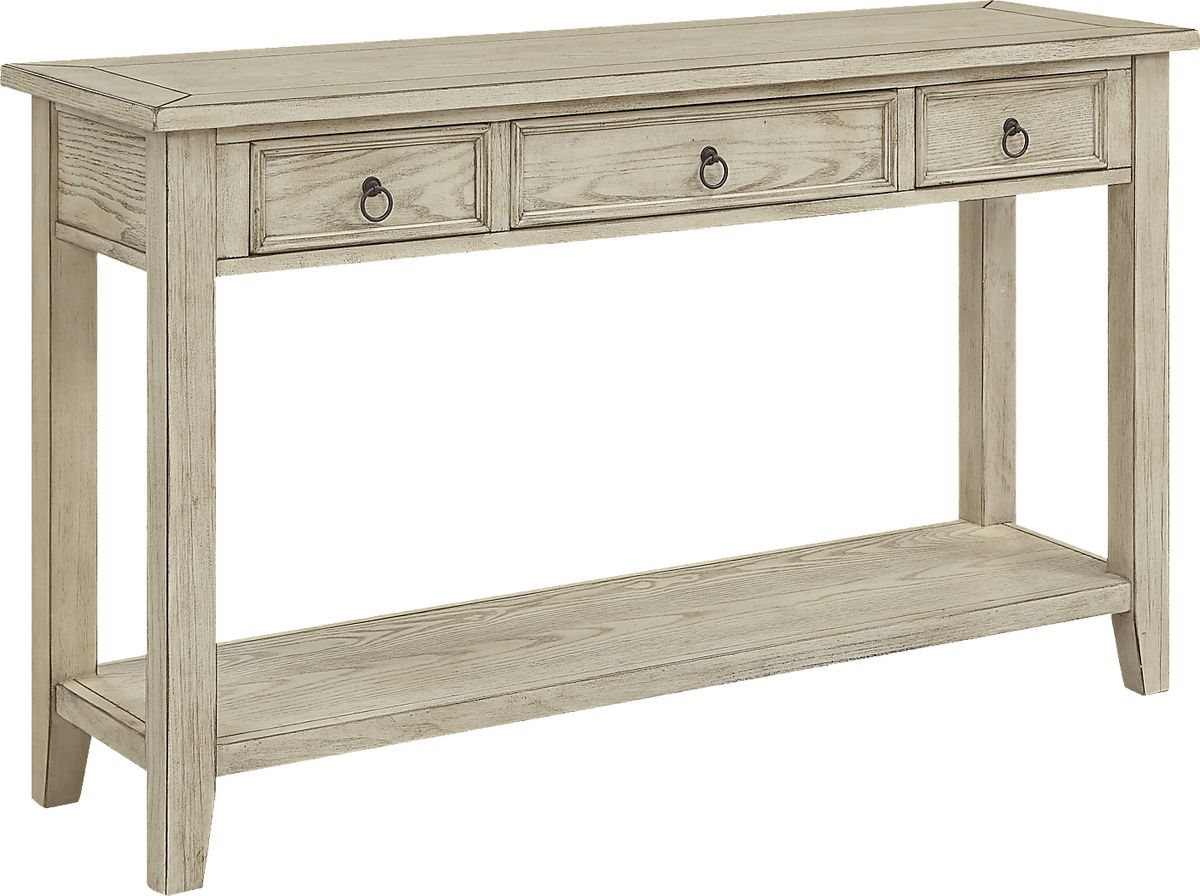 Summerville Way Beige Colors,Light Wood,White Console Table | Rooms to Go