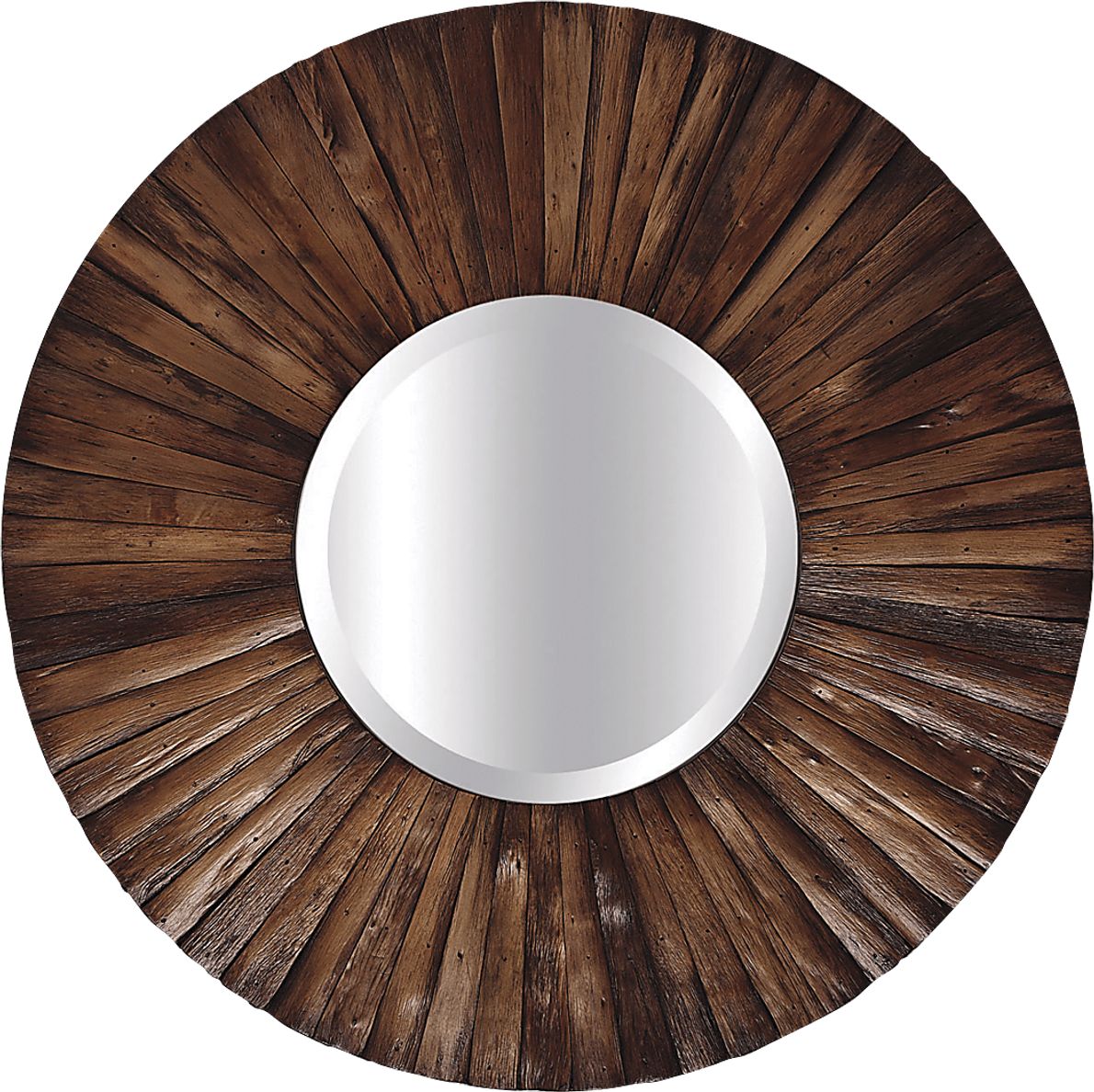 Sun Ray Brown Dark Wood Mirror - Rooms To Go