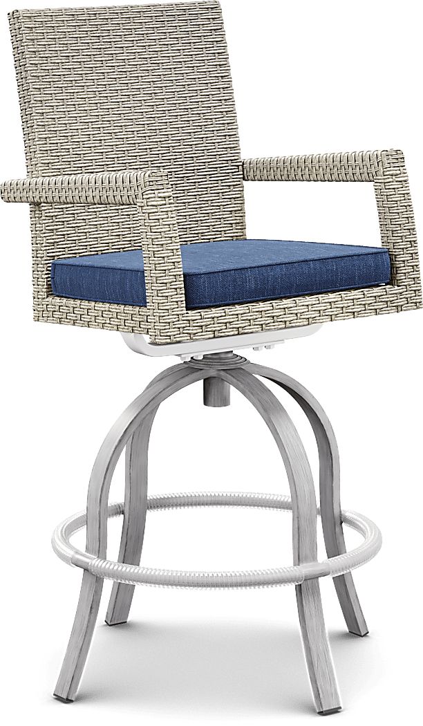 Sun Valley 5 Pc Light Gray Blue Aluminum Outdoor Dining Set With Square ...