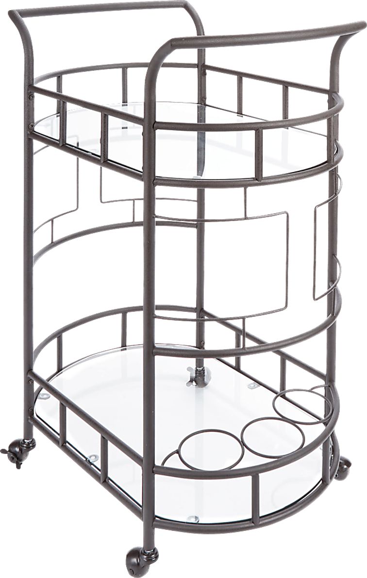 Sunderland Bronze Metal Bar Cart - Rooms To Go