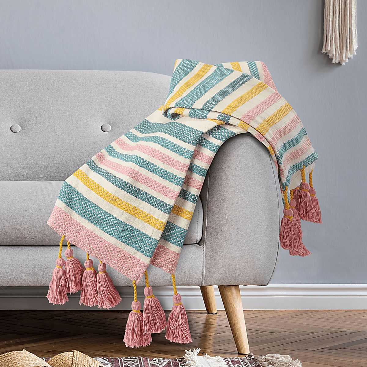 Sundry Blue Throw Blanket | Rooms to Go
